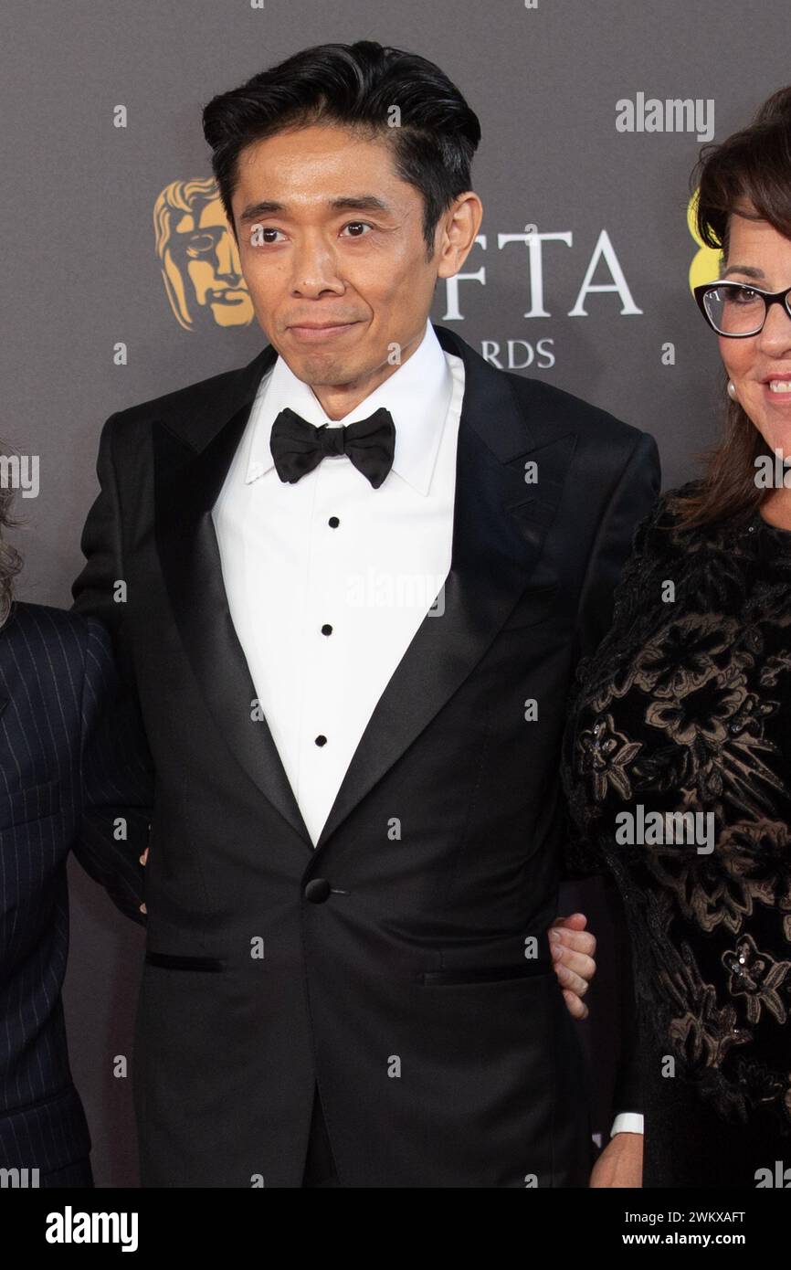 London, UK. 18 Feb, 2024. Pictured: Kazu Hiro attends The EE British Academy Film Awards 2024 ...