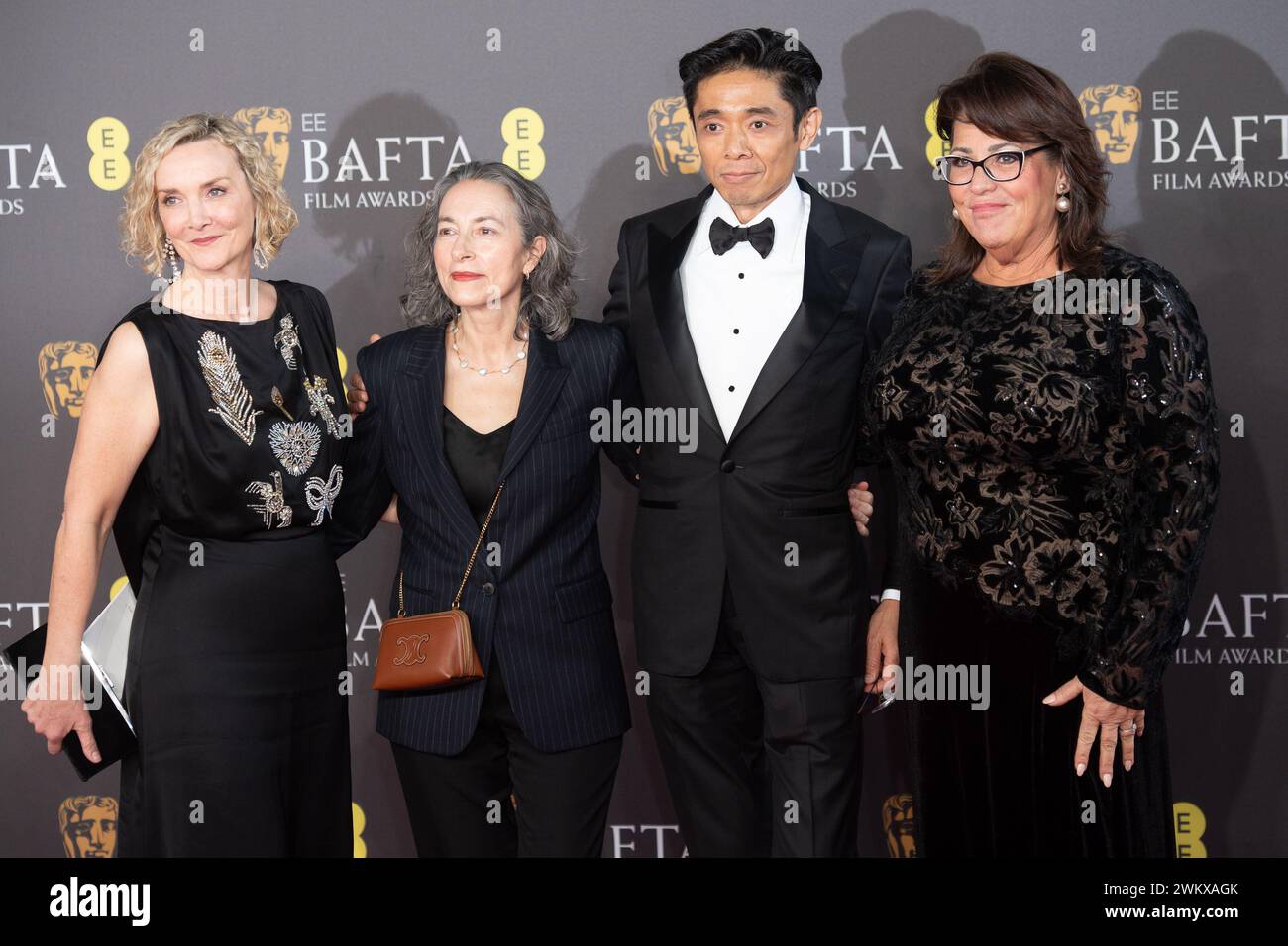 London, UK. 18 Feb, 2024. Pictured: (L-R) - Sian Grigg, Kay Georgiou, Kazu Hiro and Lori McCoy ...