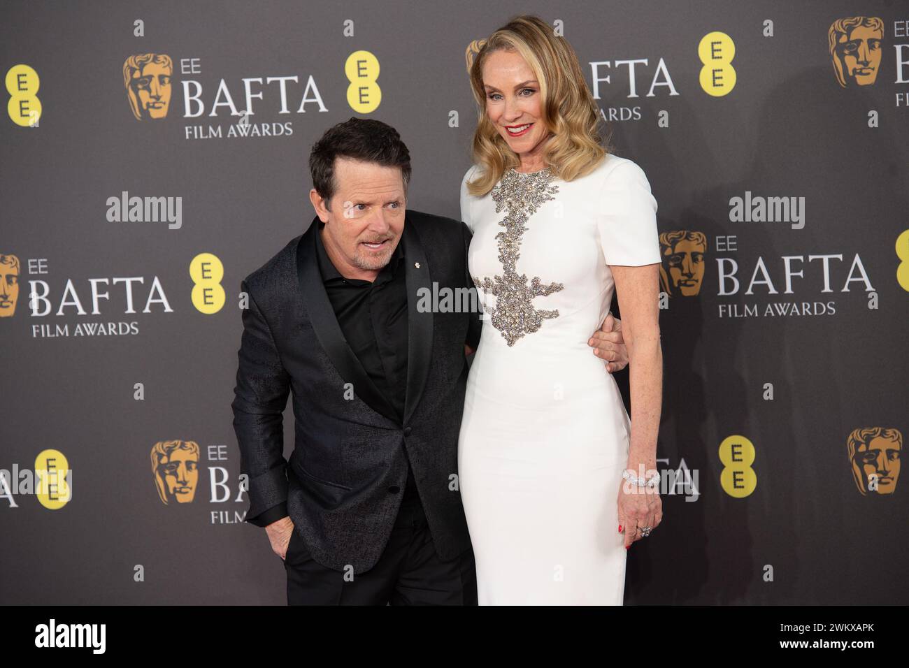London, UK. 18 Feb, 2024. Pictured: Michael J. Fox and wife Tracy ...