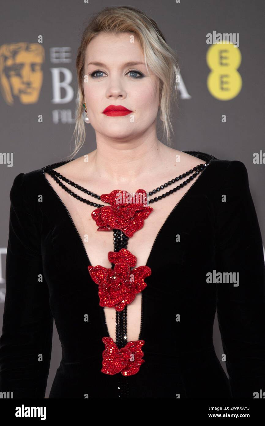 London, UK. 18 Feb, 2024. Pictured: Emerald Fennell attends The EE ...