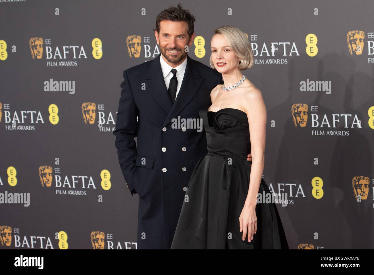 London, UK. 18 Feb, 2024. Pictured: Bradley Cooper and Carey Mulligan ...