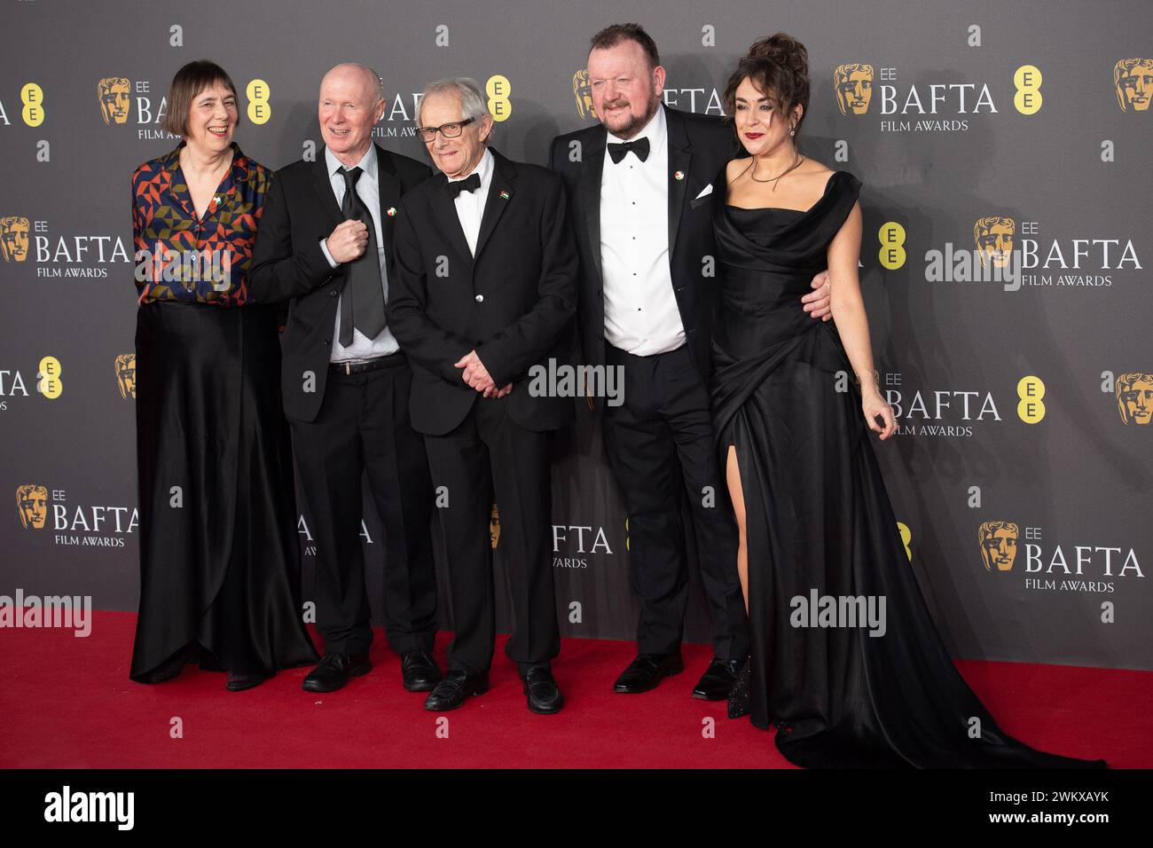 London, UK. 18 Feb, 2024. Pictured: (L-R) - Rebecca O'Brien, Paul ... London, UK. 18 Feb, 2024. Pictured: (L-R) - Rebecca O'Brien, Paul ...