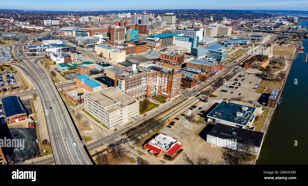 Aerial view of Peoria buildings, Illinois, USA Stock Photo - Alamy