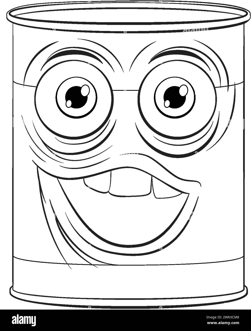 Vector illustration of a smiling tin can character Stock Vector Image ...