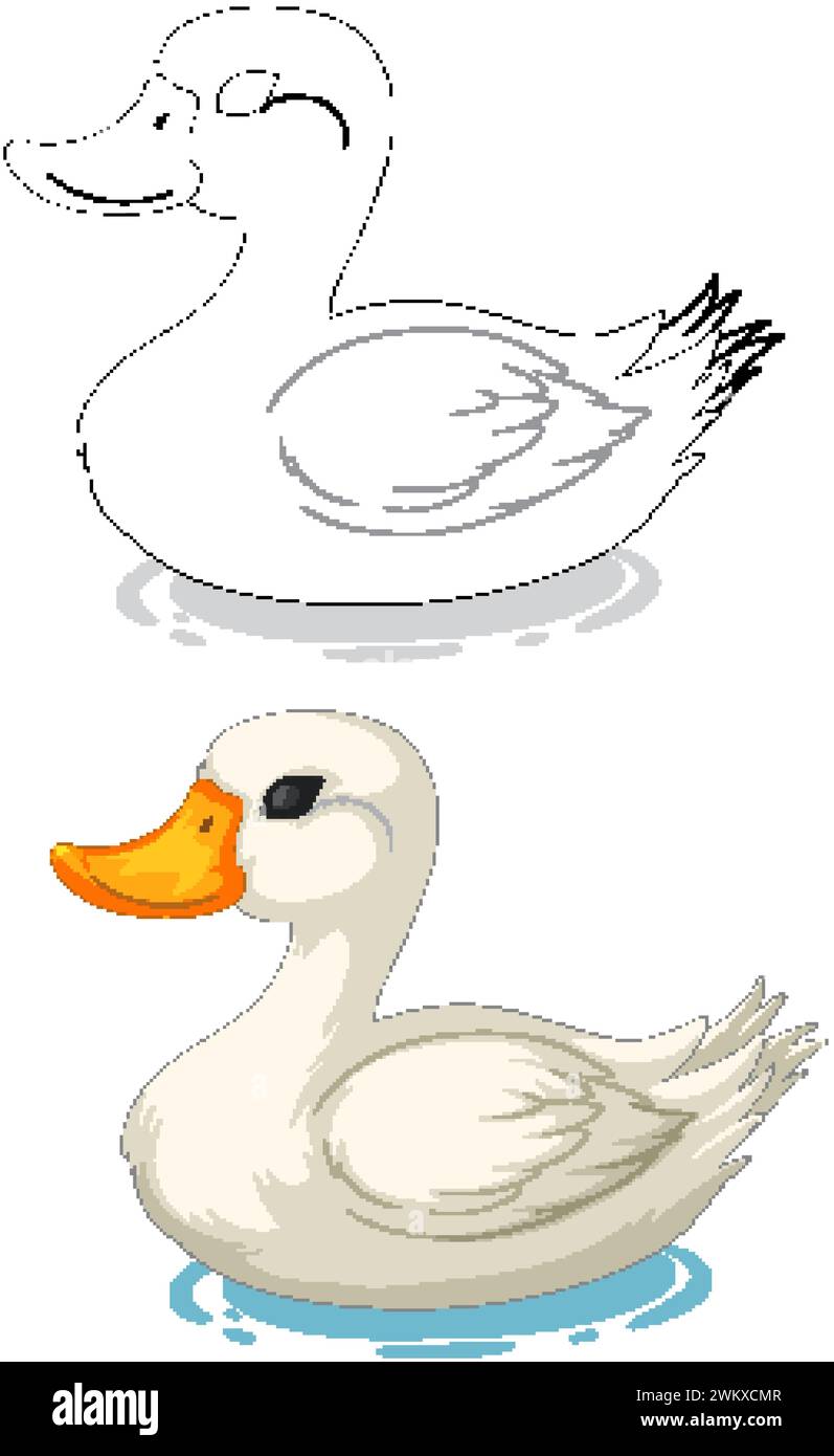 Vector graphic of a duck floating peacefully Stock Vector Image & Art ...