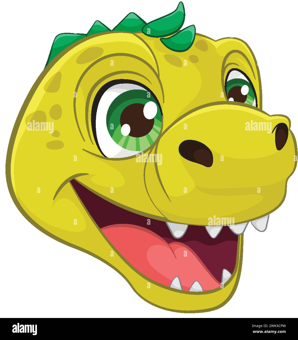 Colorful vector illustration of a smiling dinosaur Stock Vector Image ...