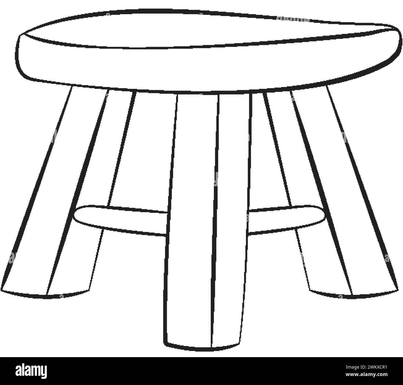 Black and white line art of a stool Stock Vector Image & Art - Alamy