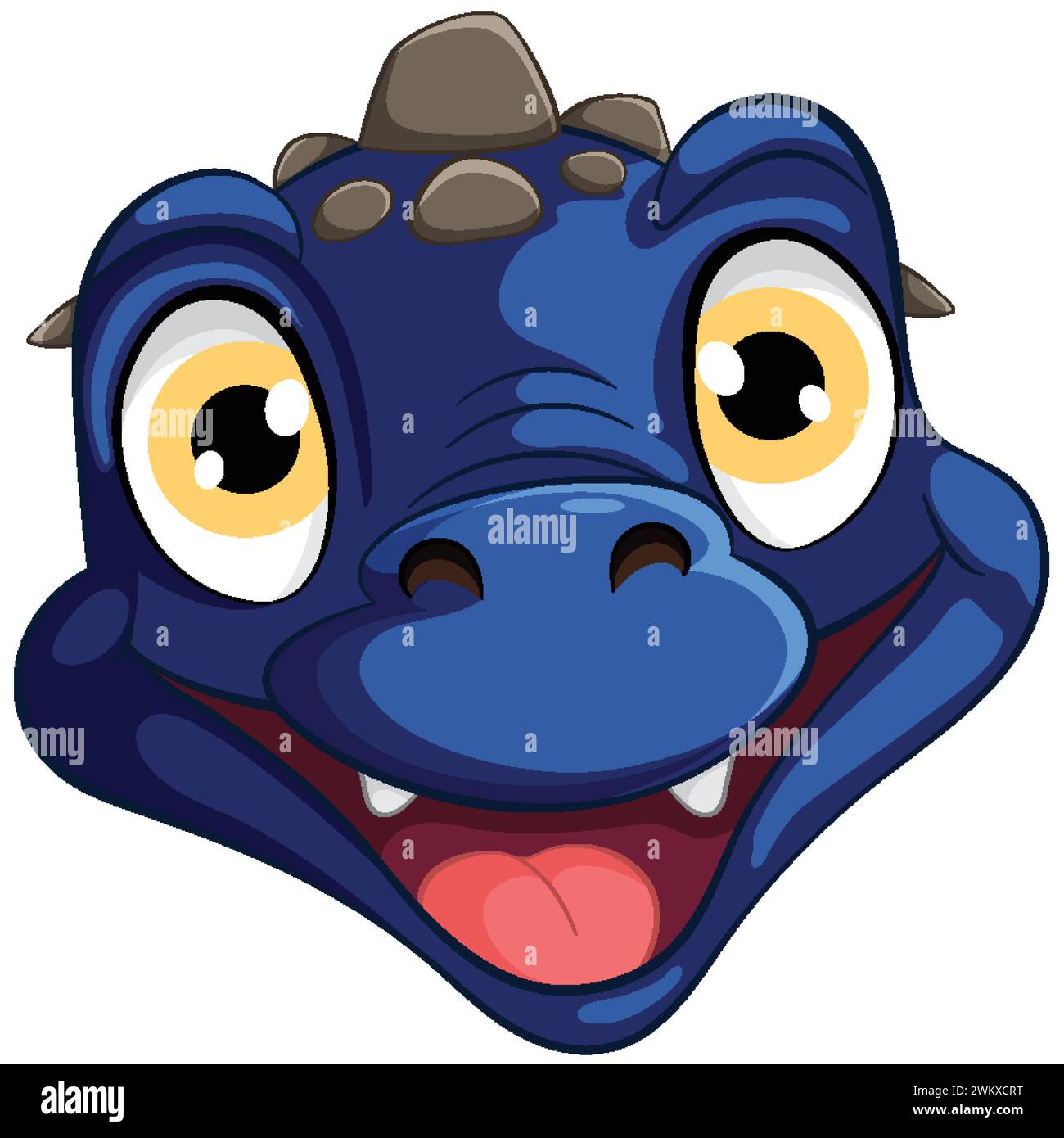 Vector illustration of a happy dinosaur face Stock Vector Image & Art ...