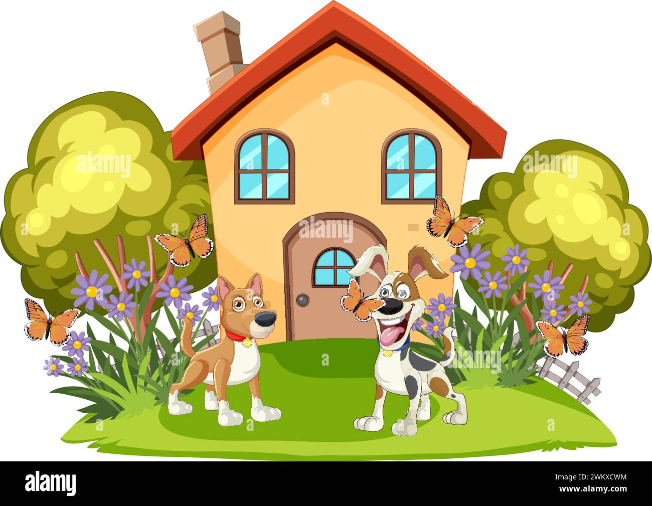 Cartoon dogs with flowers hi-res stock photography and images - Alamy