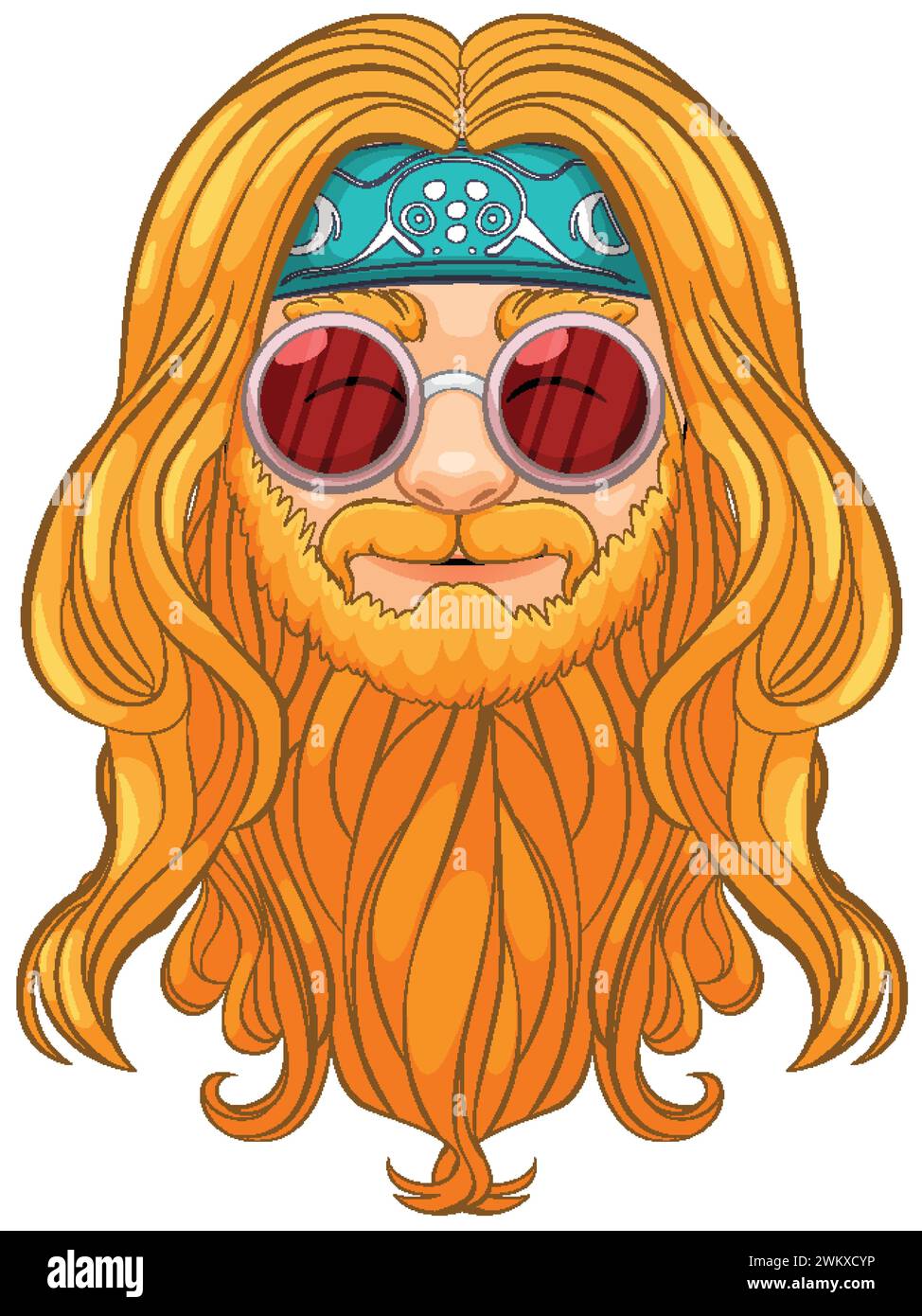 Colorful vector illustration of a bearded figure Stock Vector Image ...