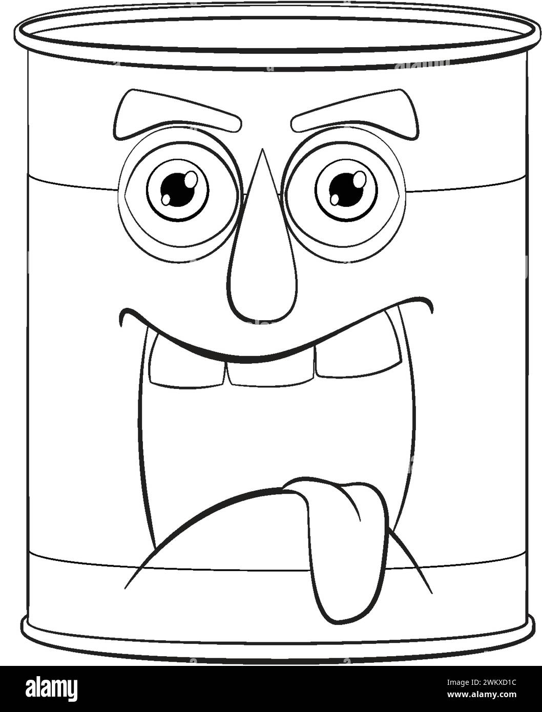 Vector Illustration Of A Smiling Tin Can Character Stock Vector Image And Art Alamy