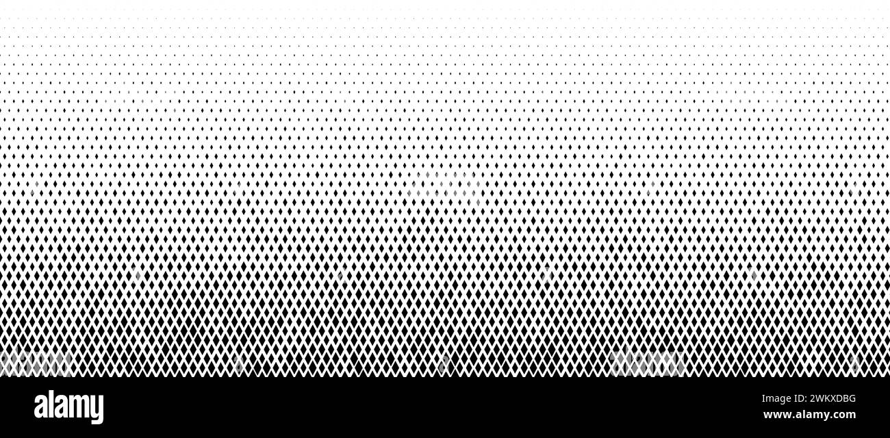 Rhombus gradient halftone texture. Diamond shape dot fading pattern ...