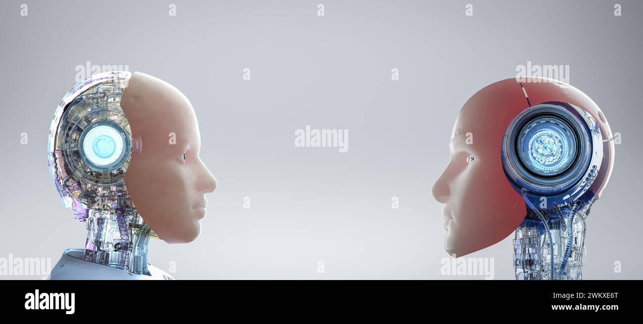 3d rendering artificial skin or human-like skin robots with space Stock ...