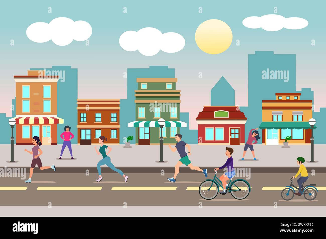 Illustration people doing outdoor activities hi-res stock photography ...