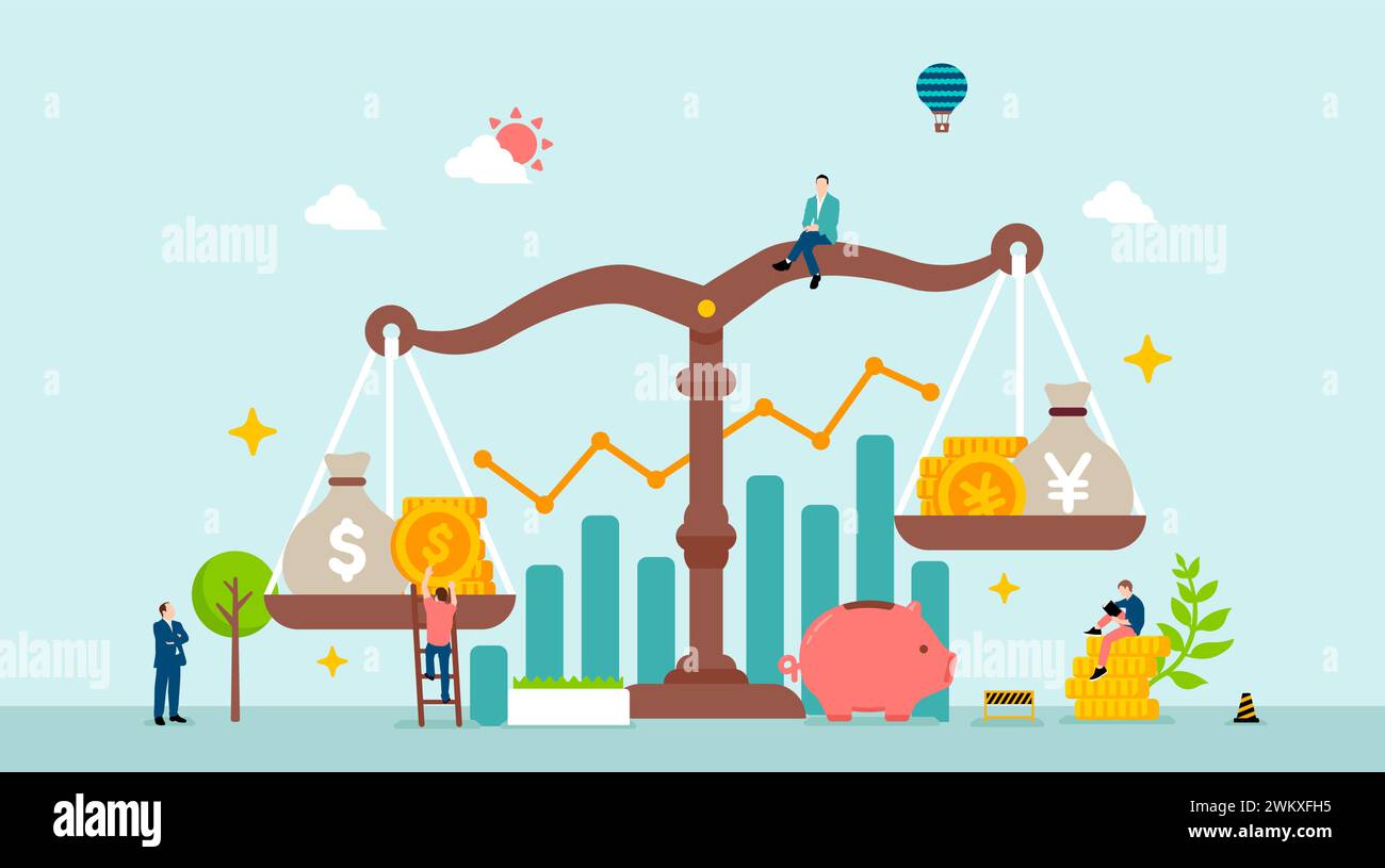 Currency exchange rate ( FX ) vector banner illustration Stock Vector ...