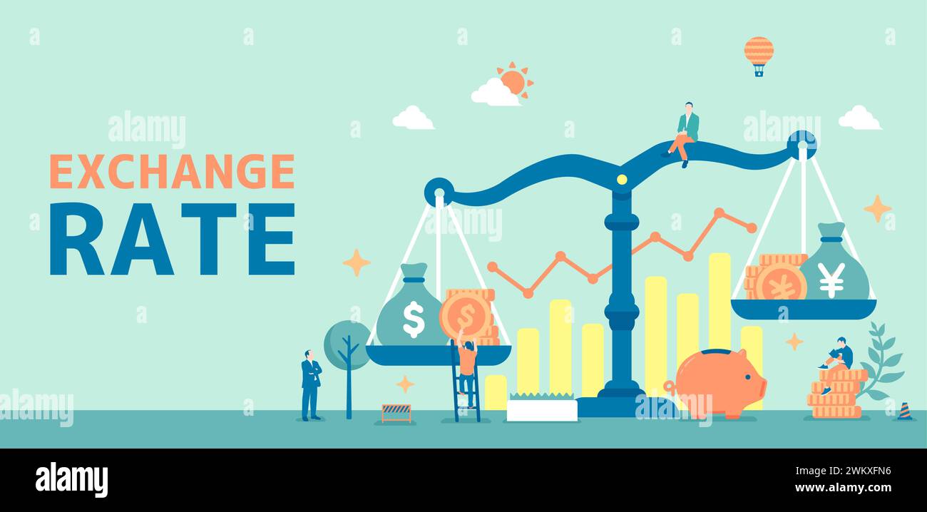 Currency exchange rate vector banner illustration Stock Vector Image & Art - Alamy