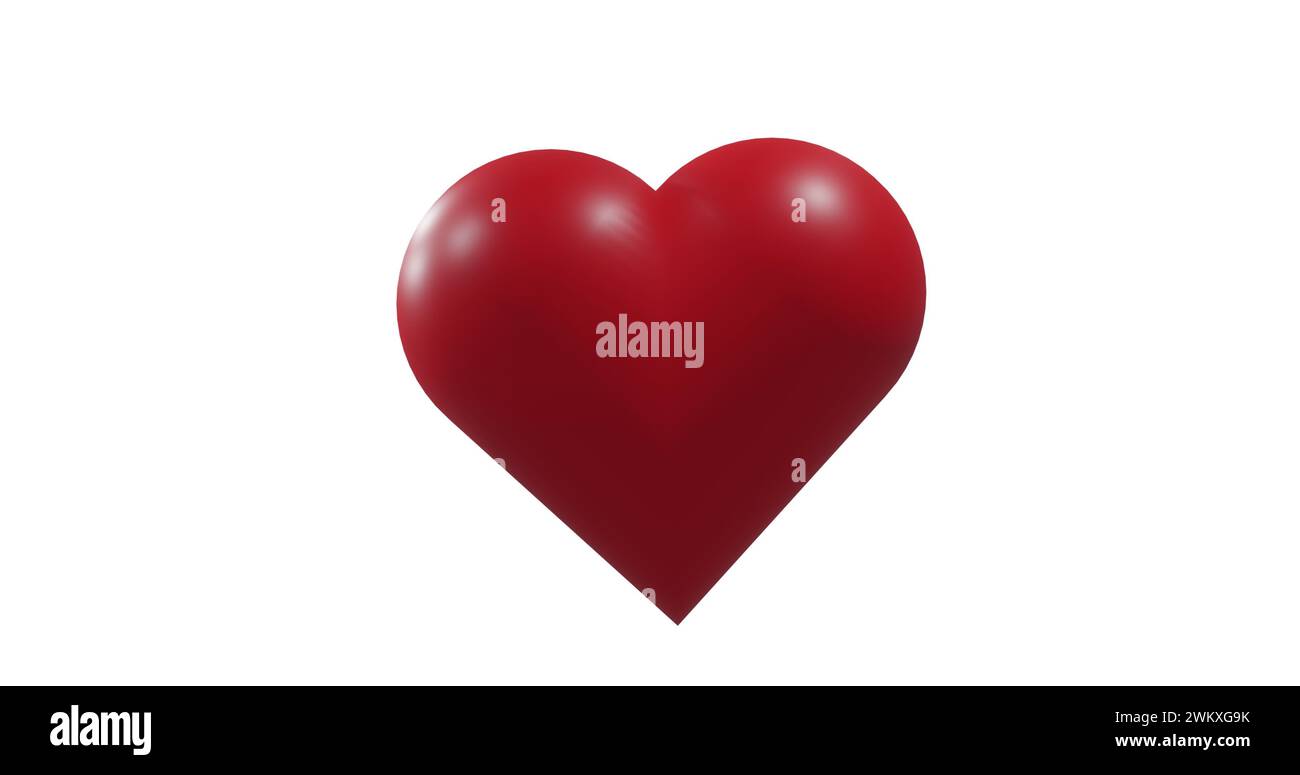 Image of red heart moving on white background Stock Photo - Alamy