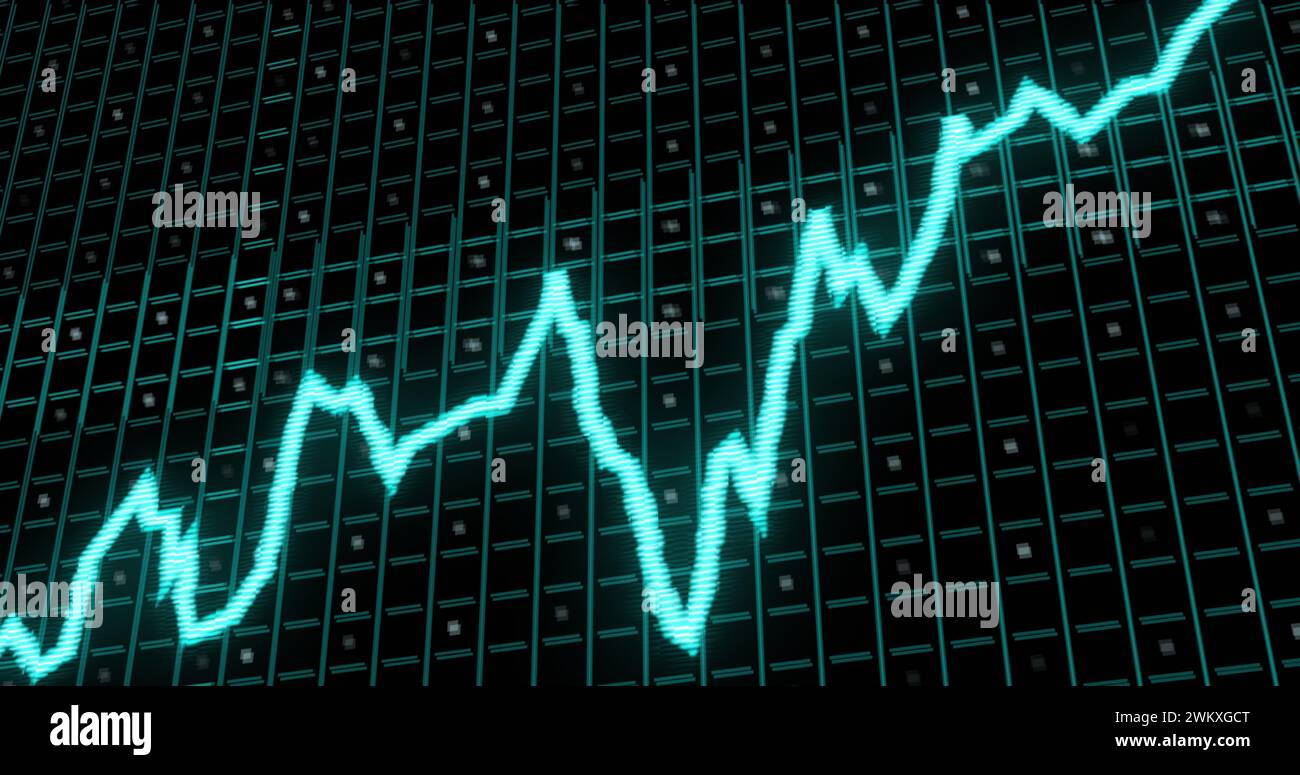 Image of inflation text in blue over graph and charts processing data Stock Photo - Alamy