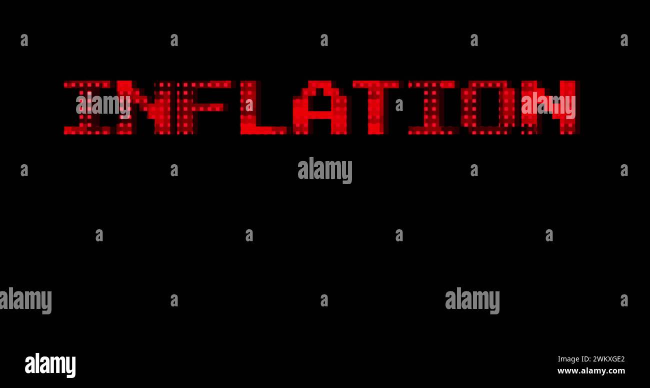 Image of inflation text in red over graphs and charts processing data ...