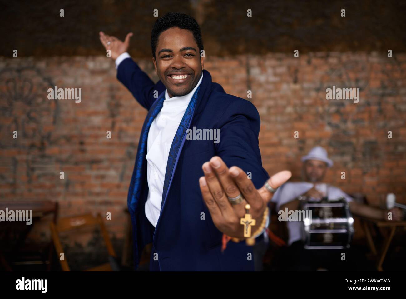 Smiling preacher bible in church hi-res stock photography and images ...