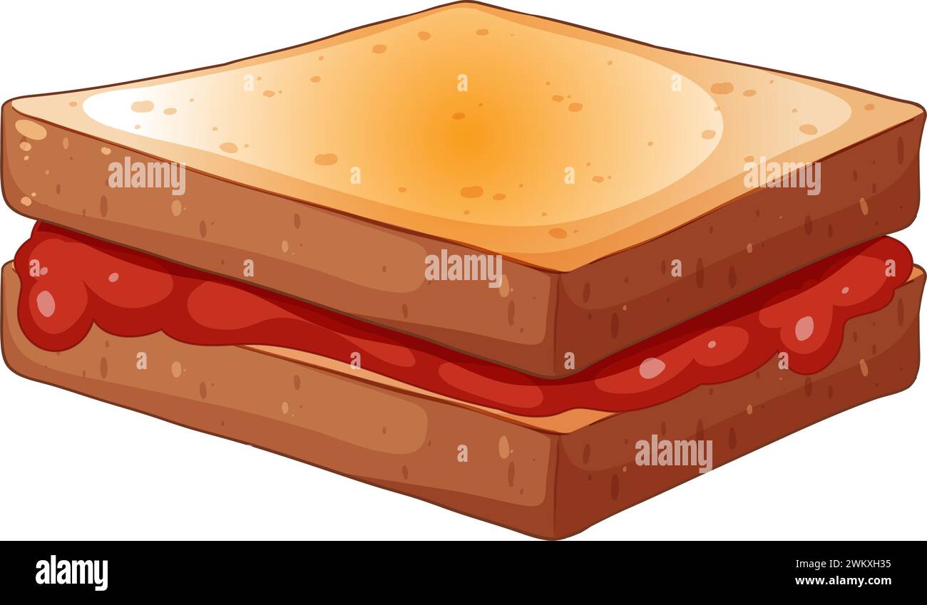 Vector illustration of a classic PB&J sandwich Stock Vector Image & Art ...