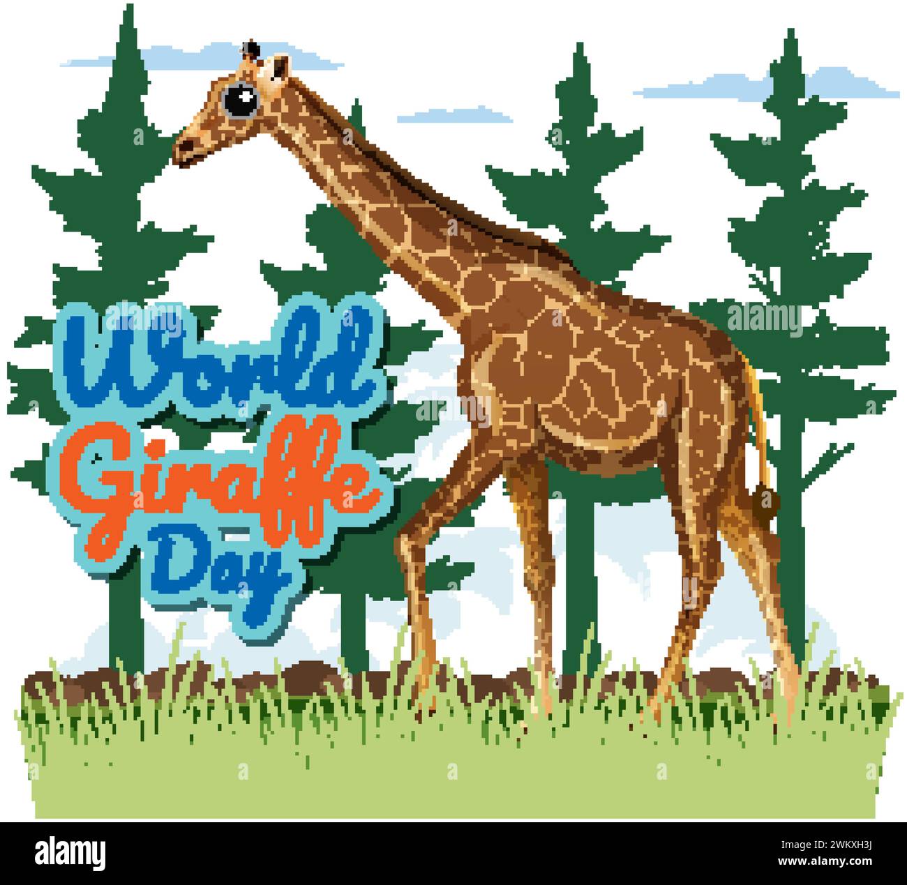 Vector graphic of a giraffe on World Giraffe Day Stock Vector Image ...