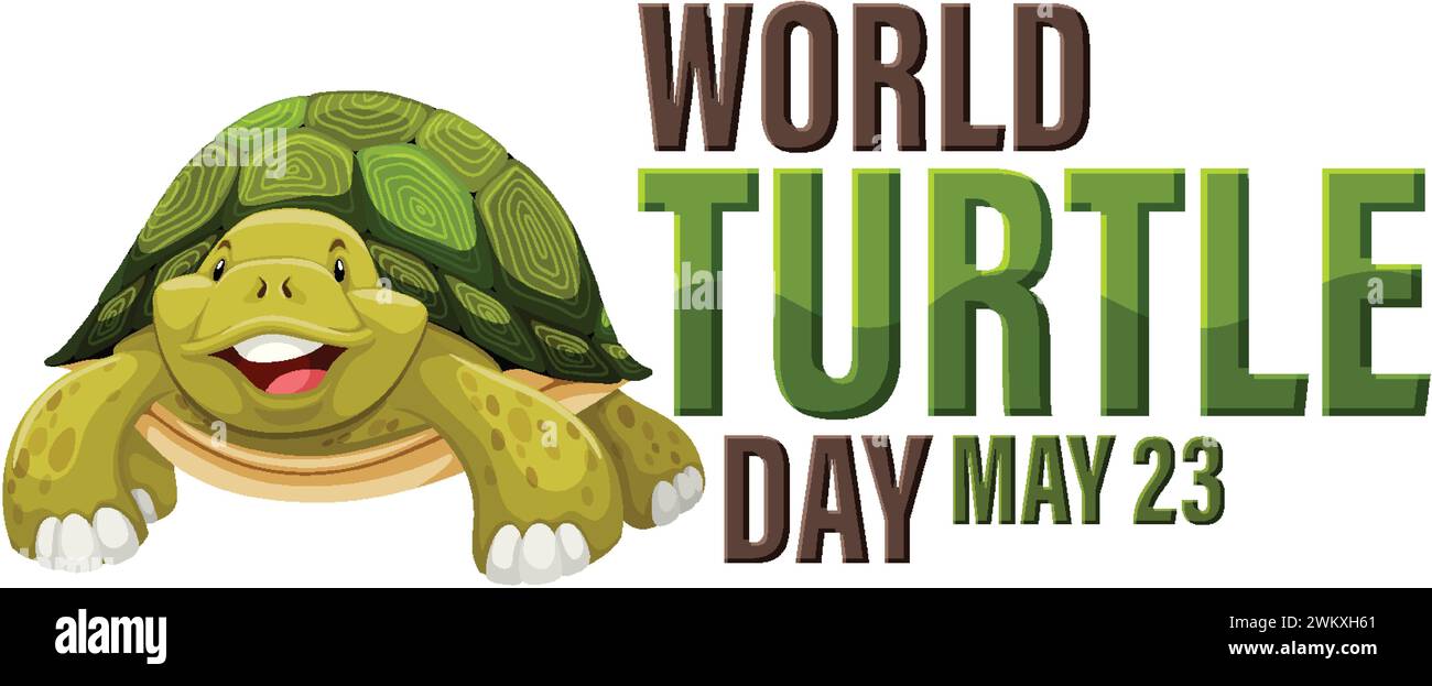 Happy turtle graphic for World Turtle Day event Stock Vector Image ...