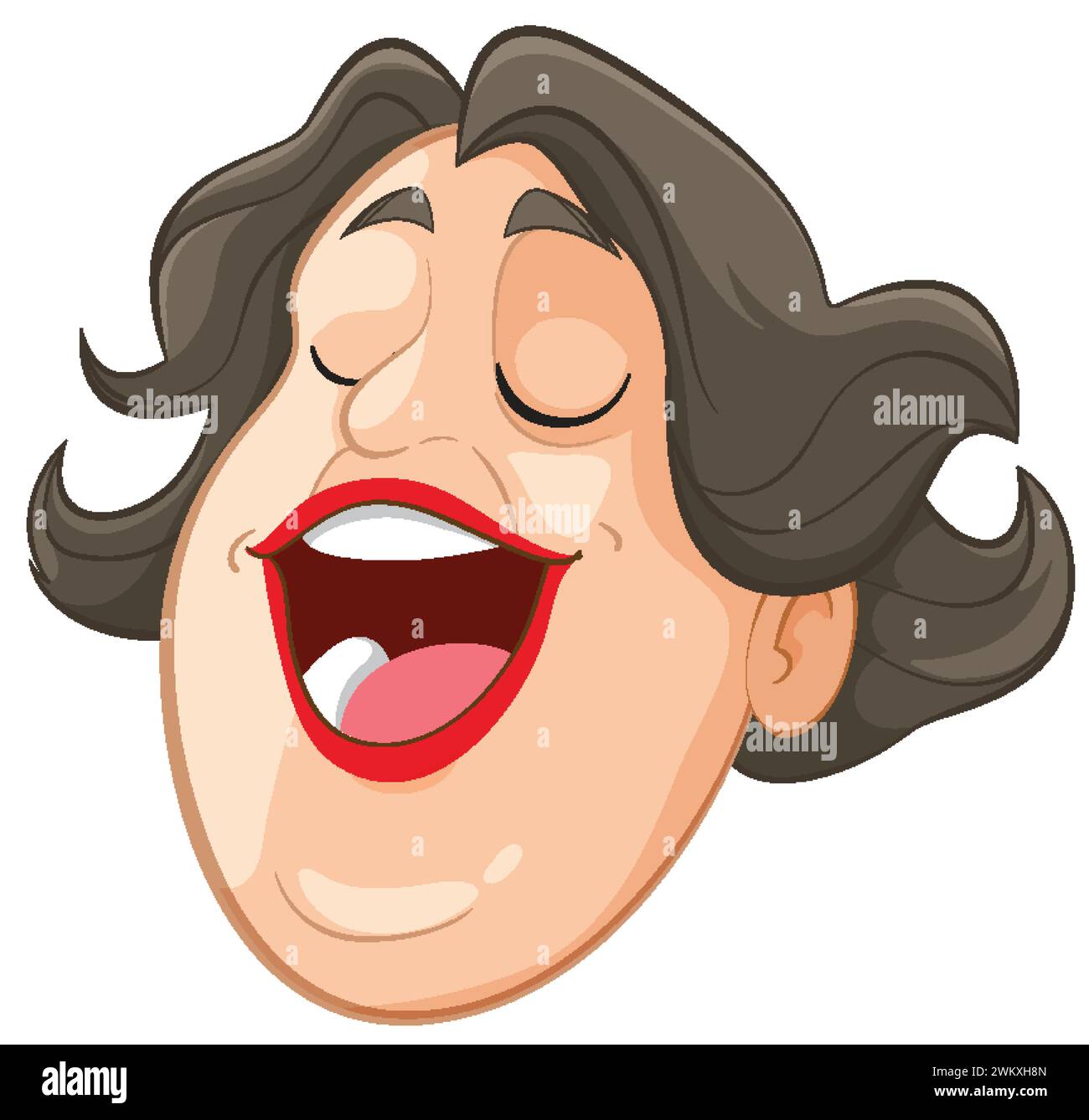 Vector illustration of a laughing woman's face Stock Vector Image & Art ...