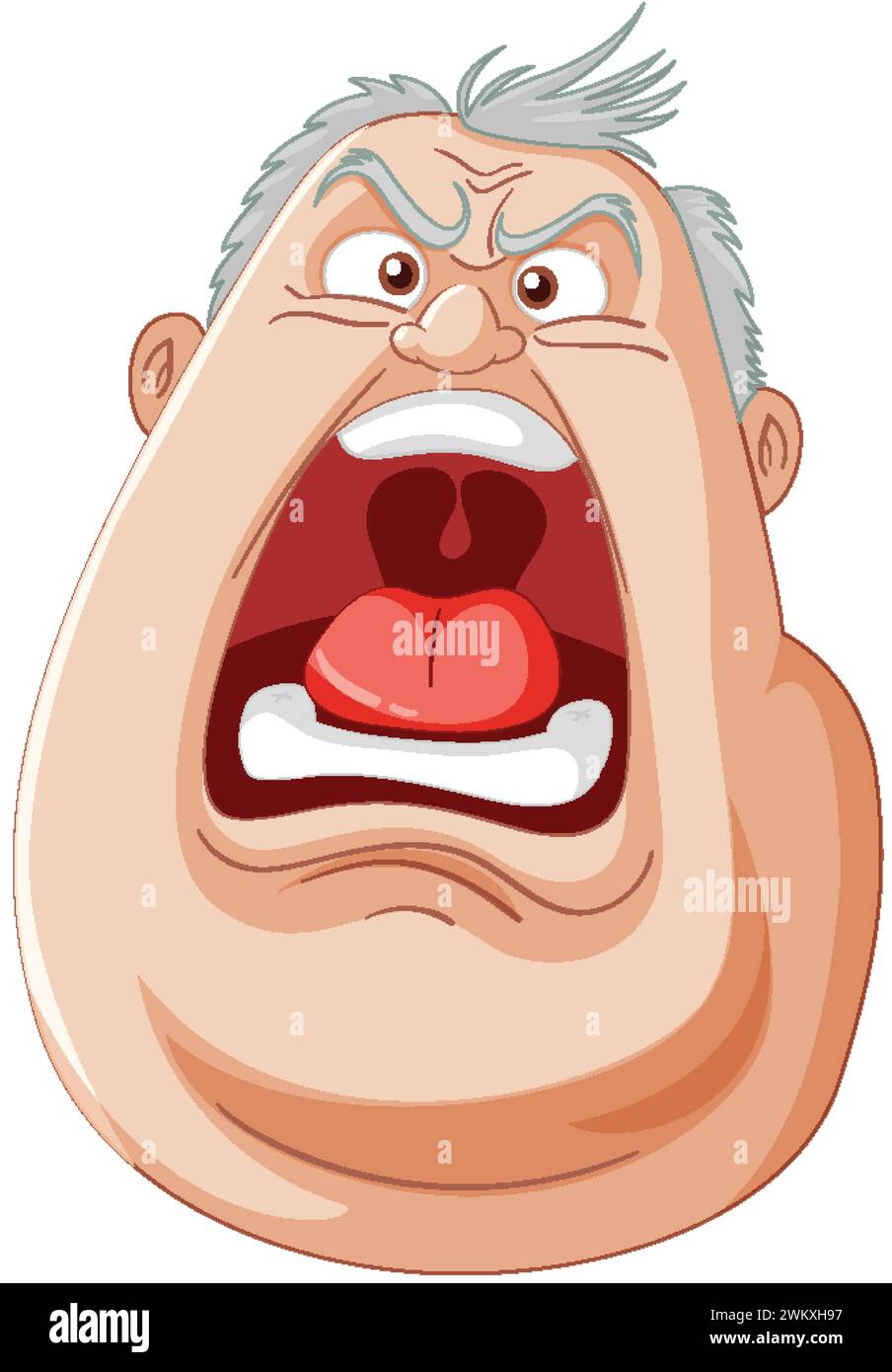 Cartoon of a man yelling with a furious expression Stock Vector Image ...