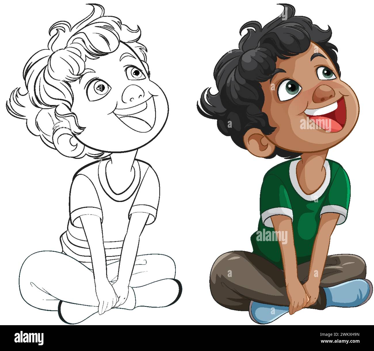 Cartoon Person Sitting Cross Legged