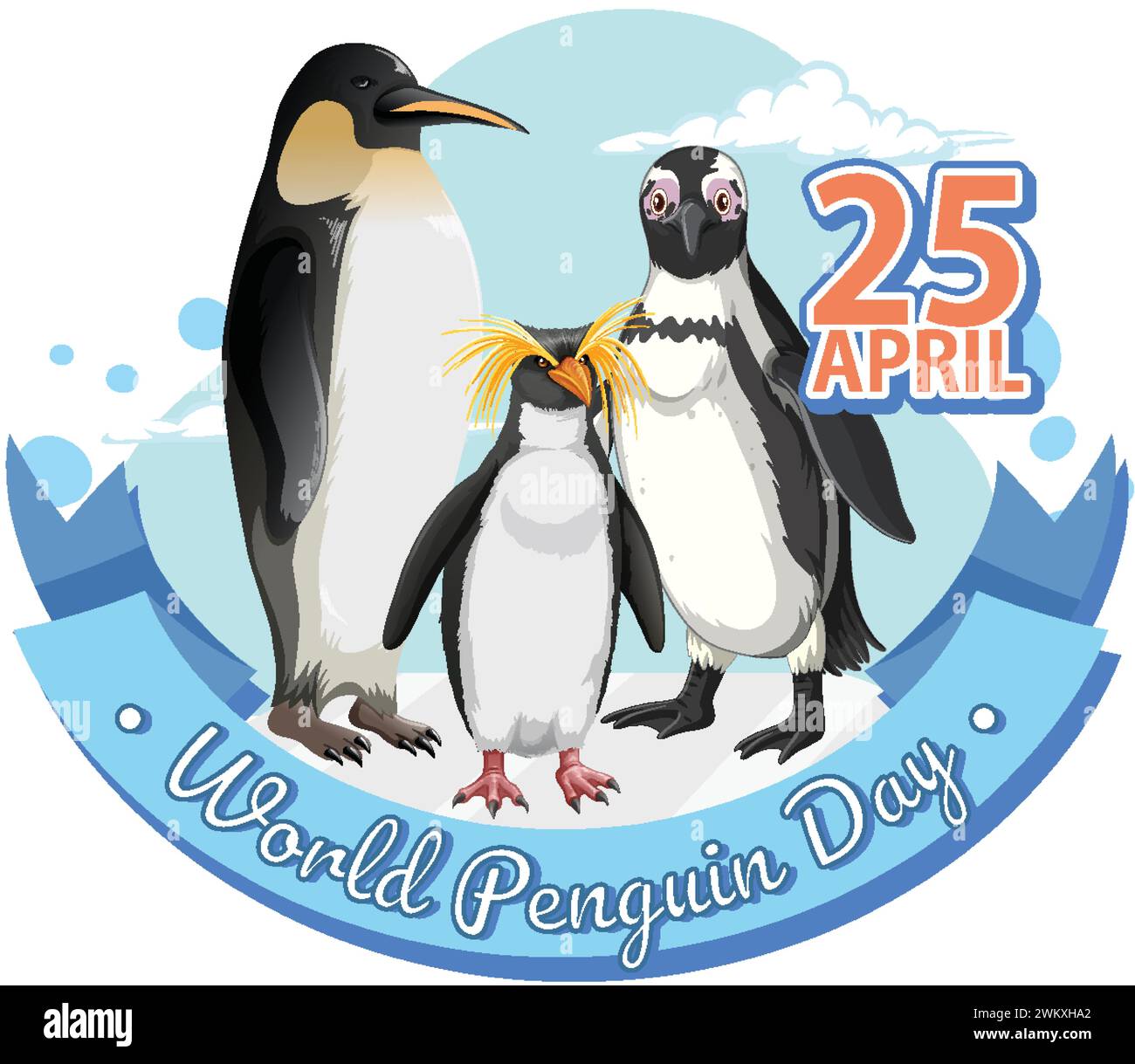 Colorful vector celebrating penguins and conservation Stock Vector ...