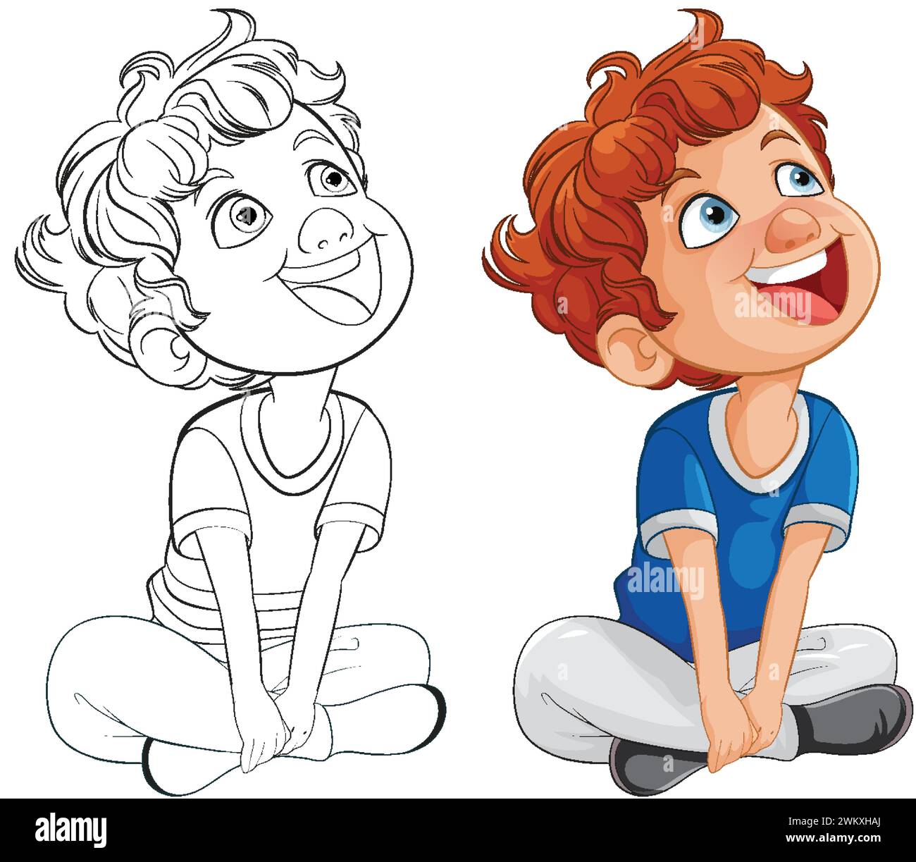 Child boy in colored Stock Vector Images - Alamy