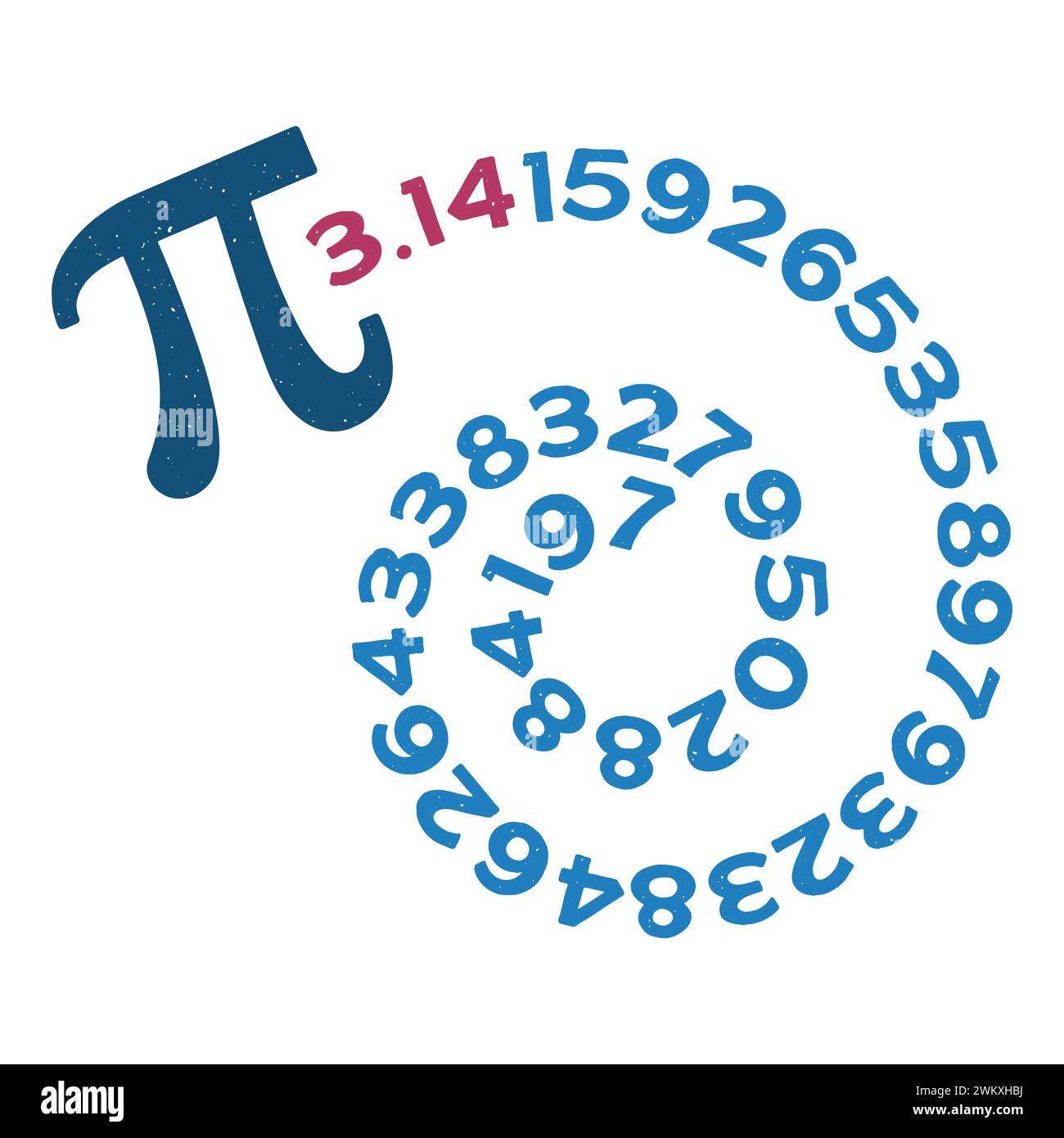 3.1415 PI Spiral vector Irrational Number & Mathematics concept ...
