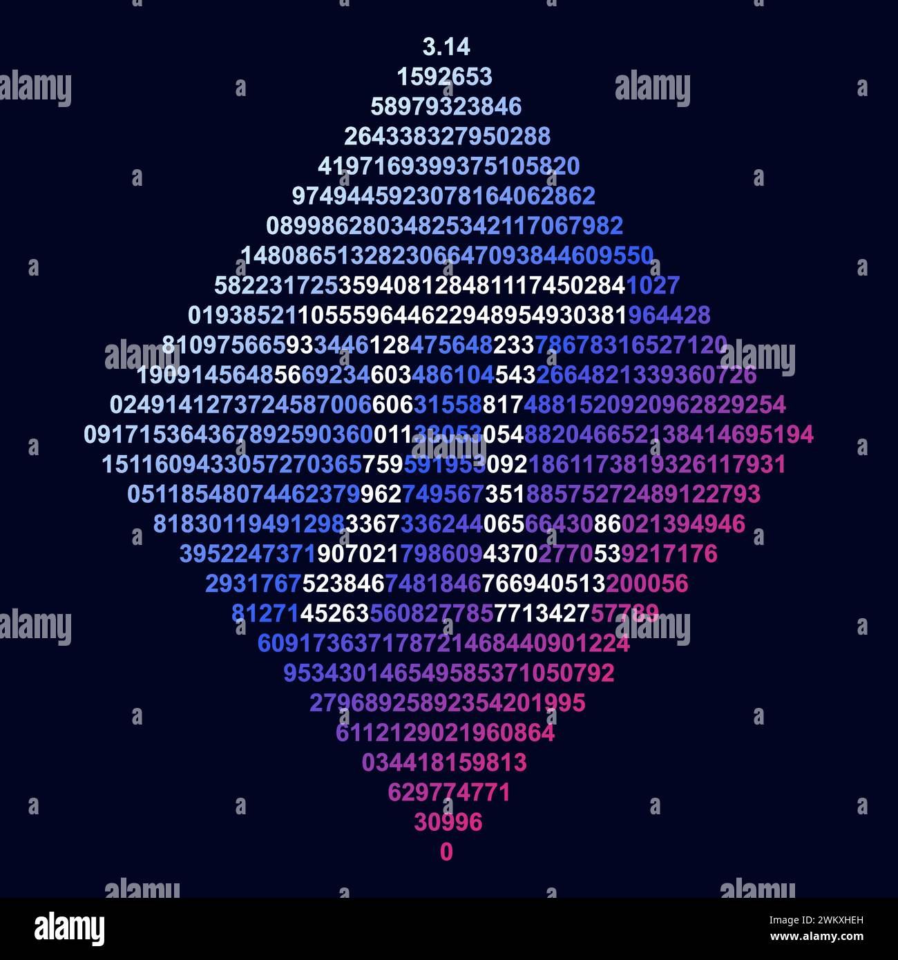 3,1415 irrational number card. Happy PI Day concept colorful banner. 14 ...