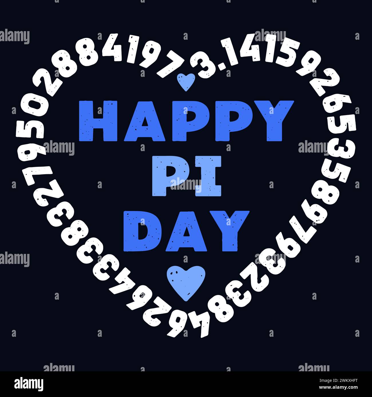Happy PI Day Heart - 3.14 Pi Numbers and Sign. March 14 Holiday concept ...