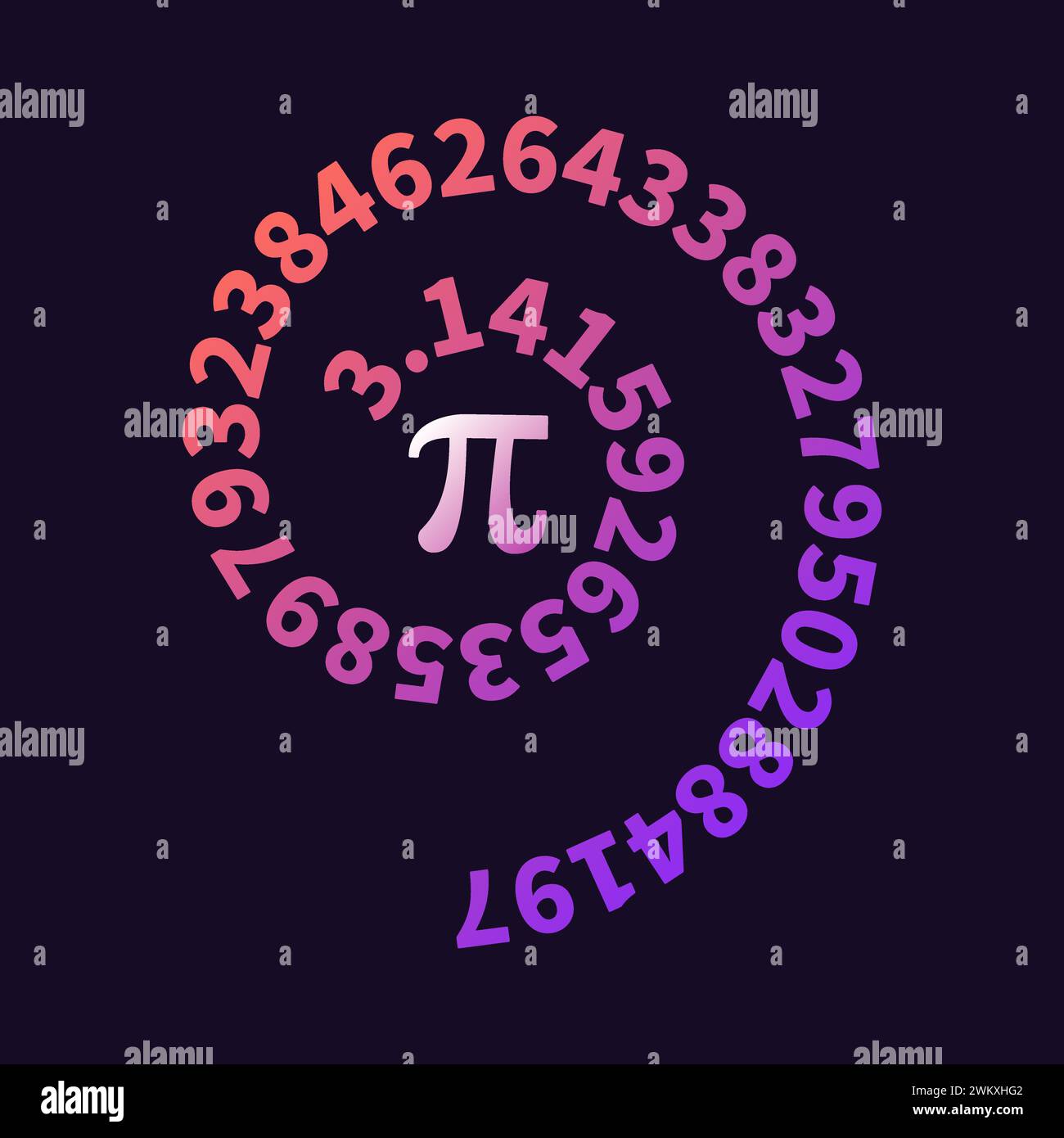 3,14 - Pi Spiral vector Mathematical constant concept colored ...