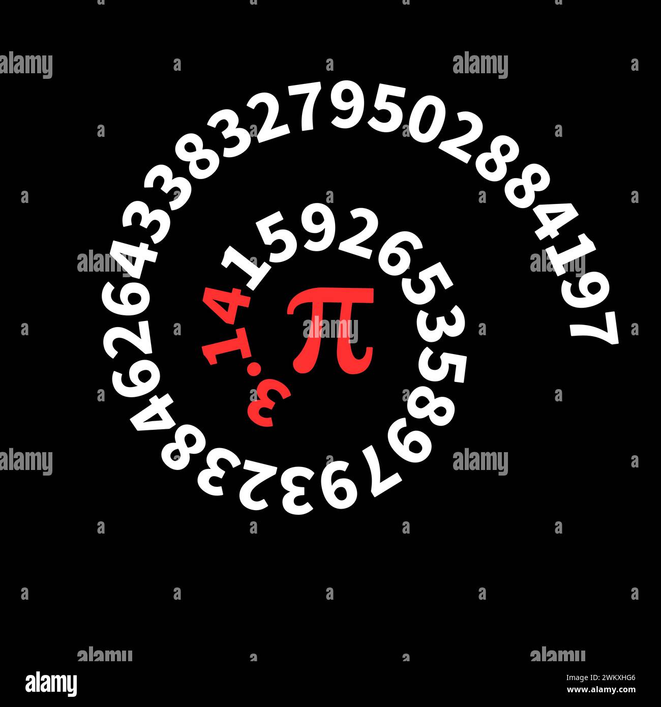 Pi Spiral vector Mathematical constant concept illustration - Math & 3. ...