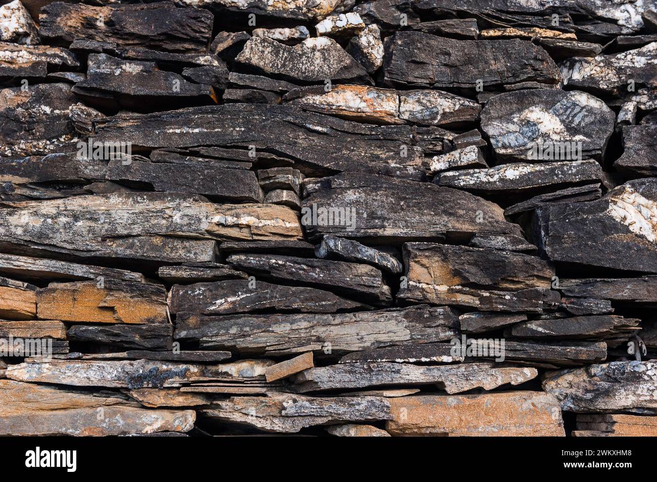 Structure of a stone wall, natural slate, slate slab, stone, stone ...