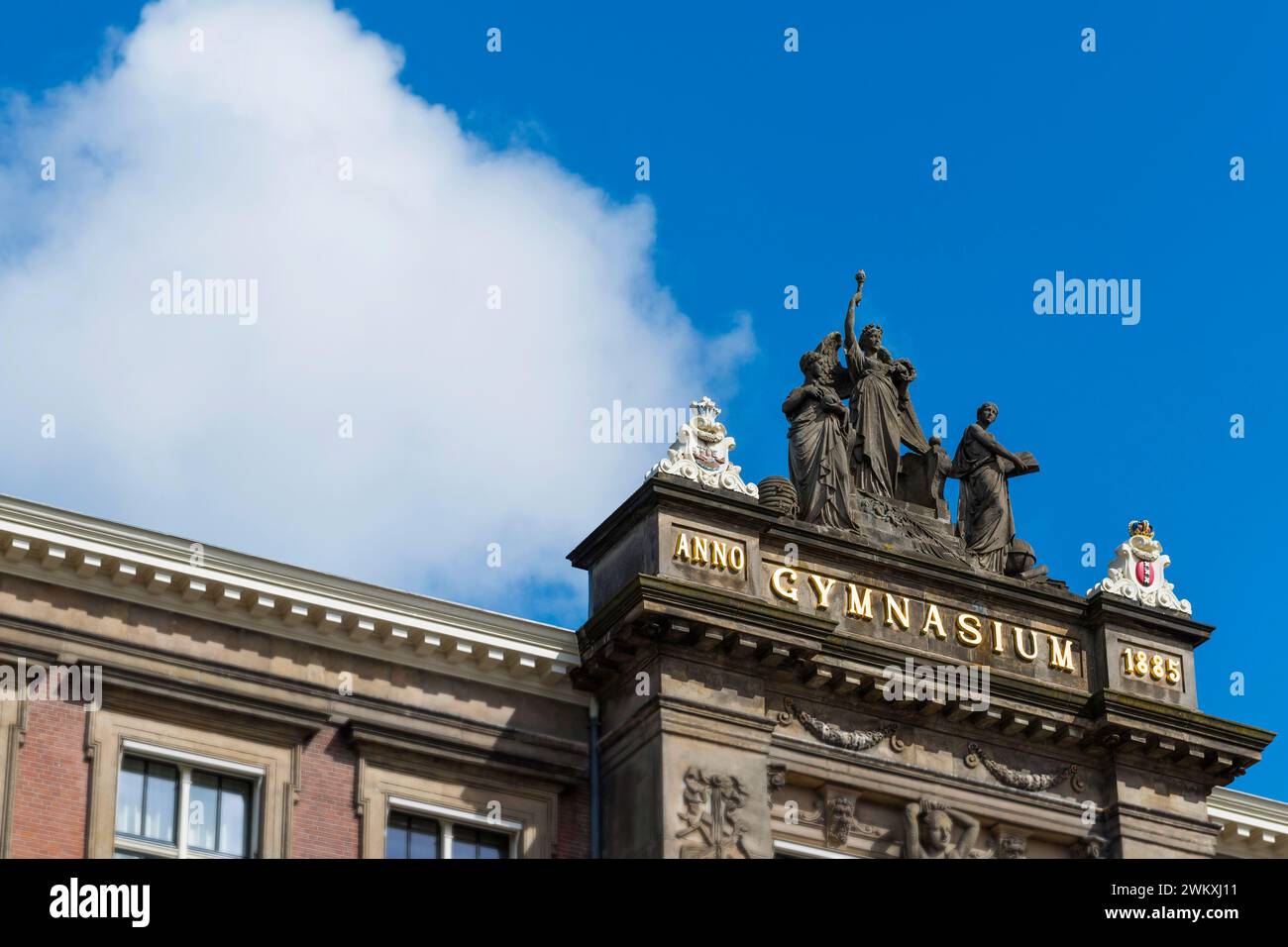 Old facade of high school, school, old building, education, building ...