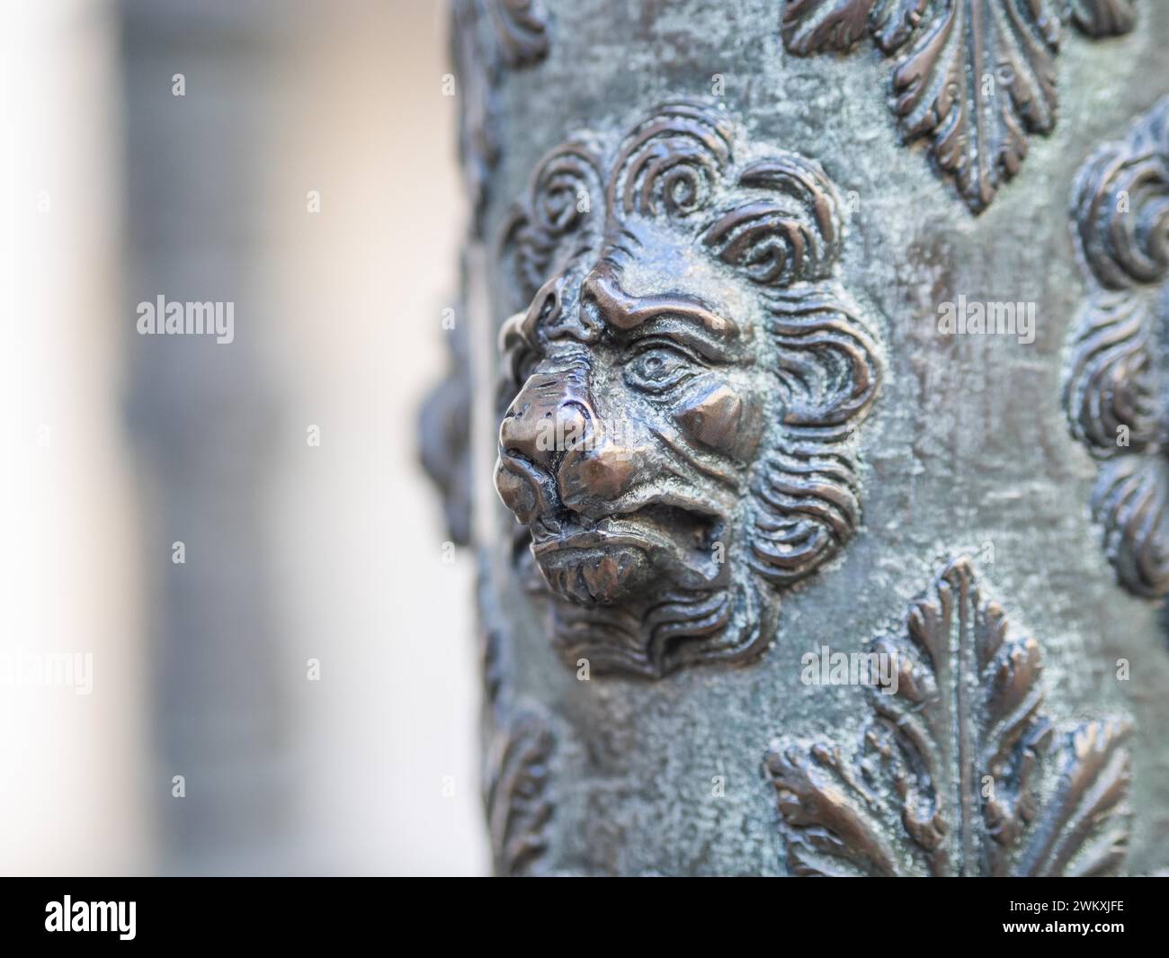 Lion's head, artistic forging, country house, Graz, Styria, Austria ...