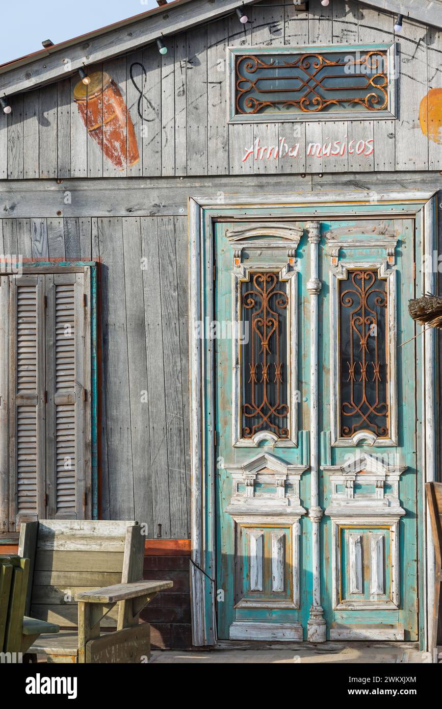 Caribbean wooden house facade, wooden house, pastel, pastel, facade ...