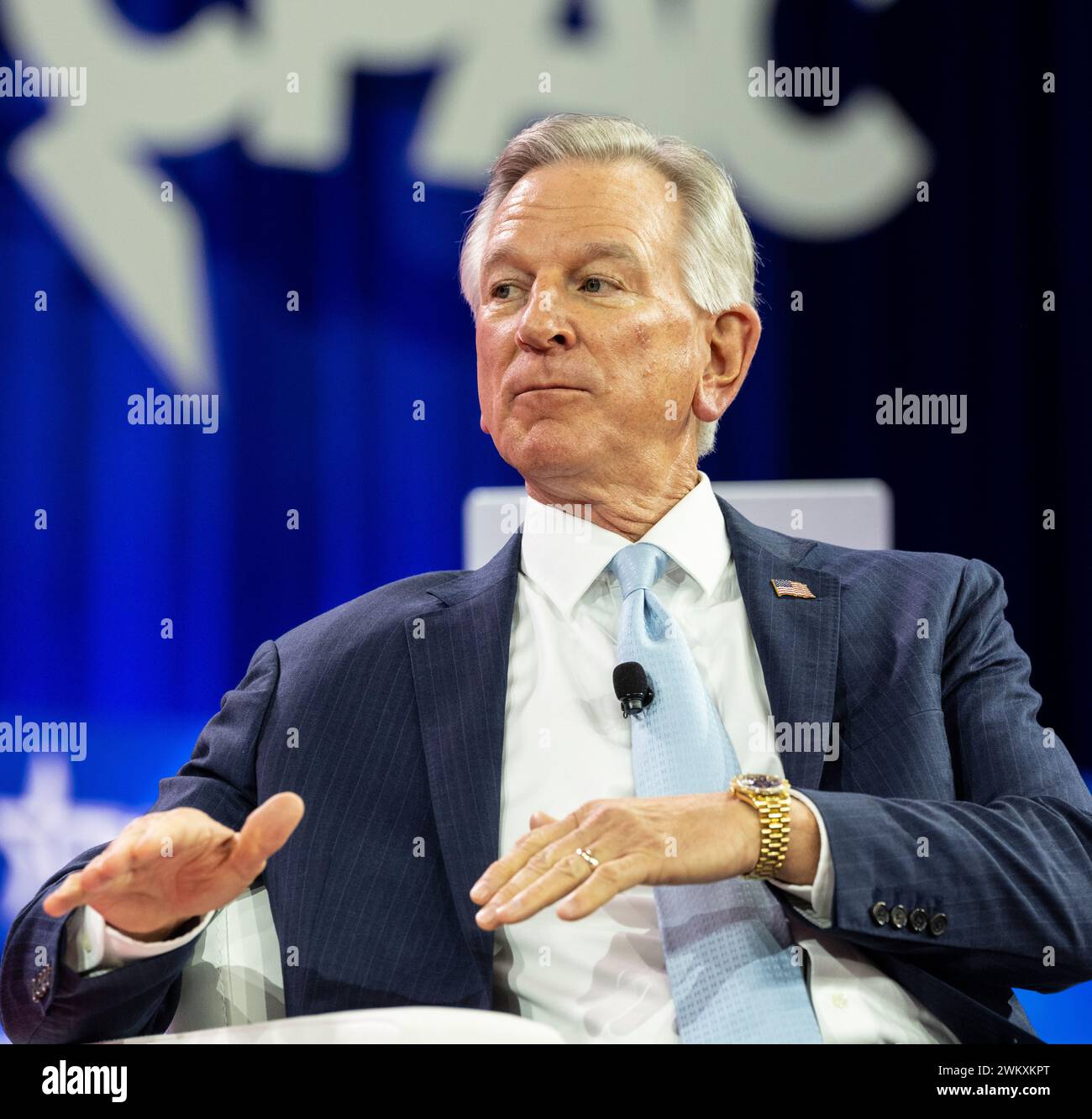 US Senator Tommy Tuberville in conversation with Ben Ferguson during ...