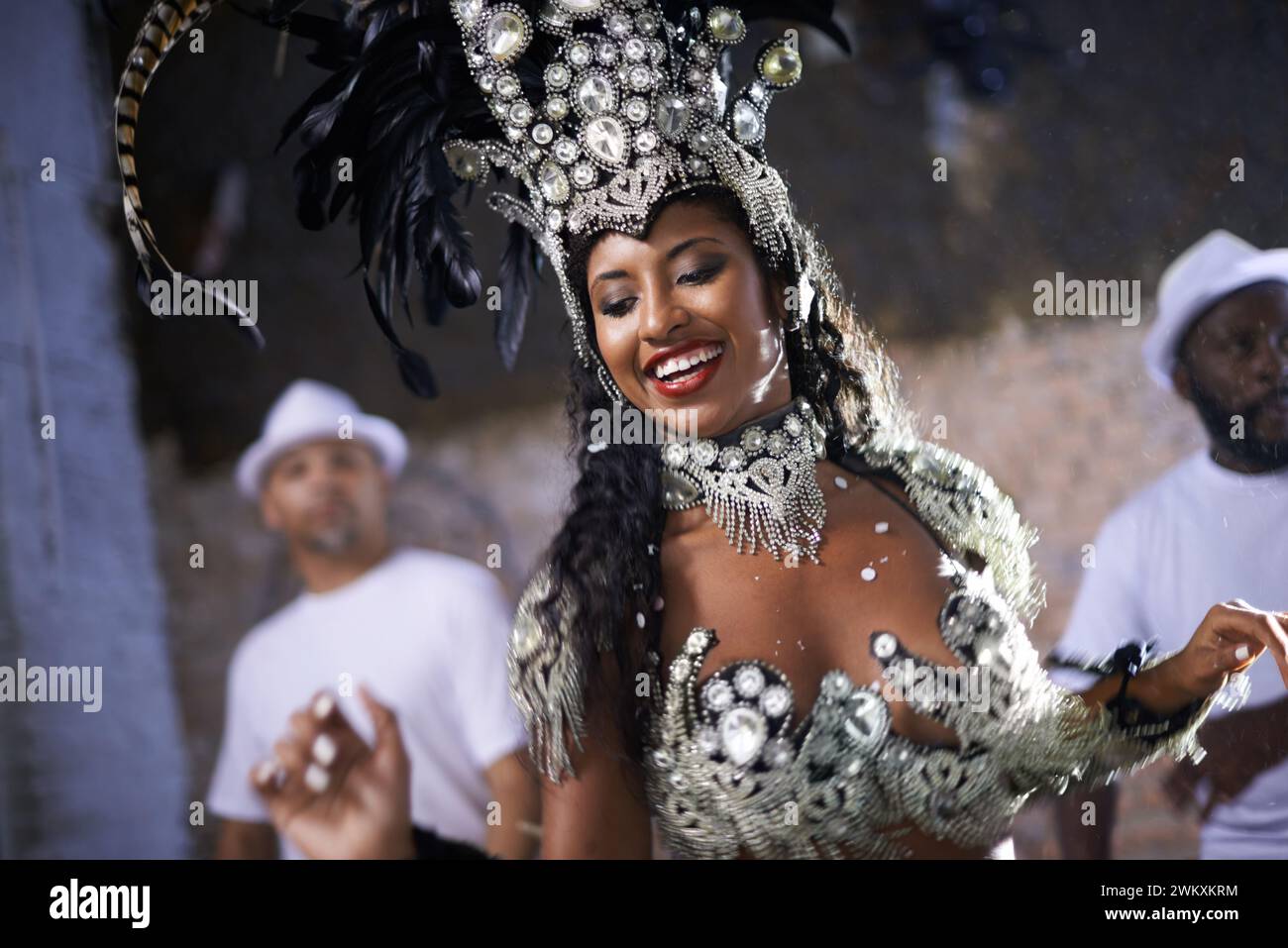 Carnival, samba and woman as dancer in Rio de Janeiro, joy and ...