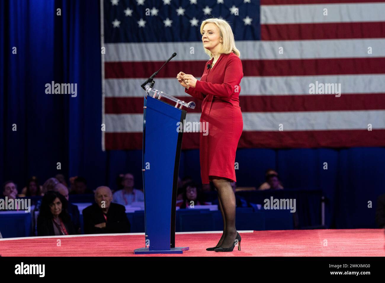 Liz Truss, Member of Parlament of United Kingdom speaks during CPAC ...