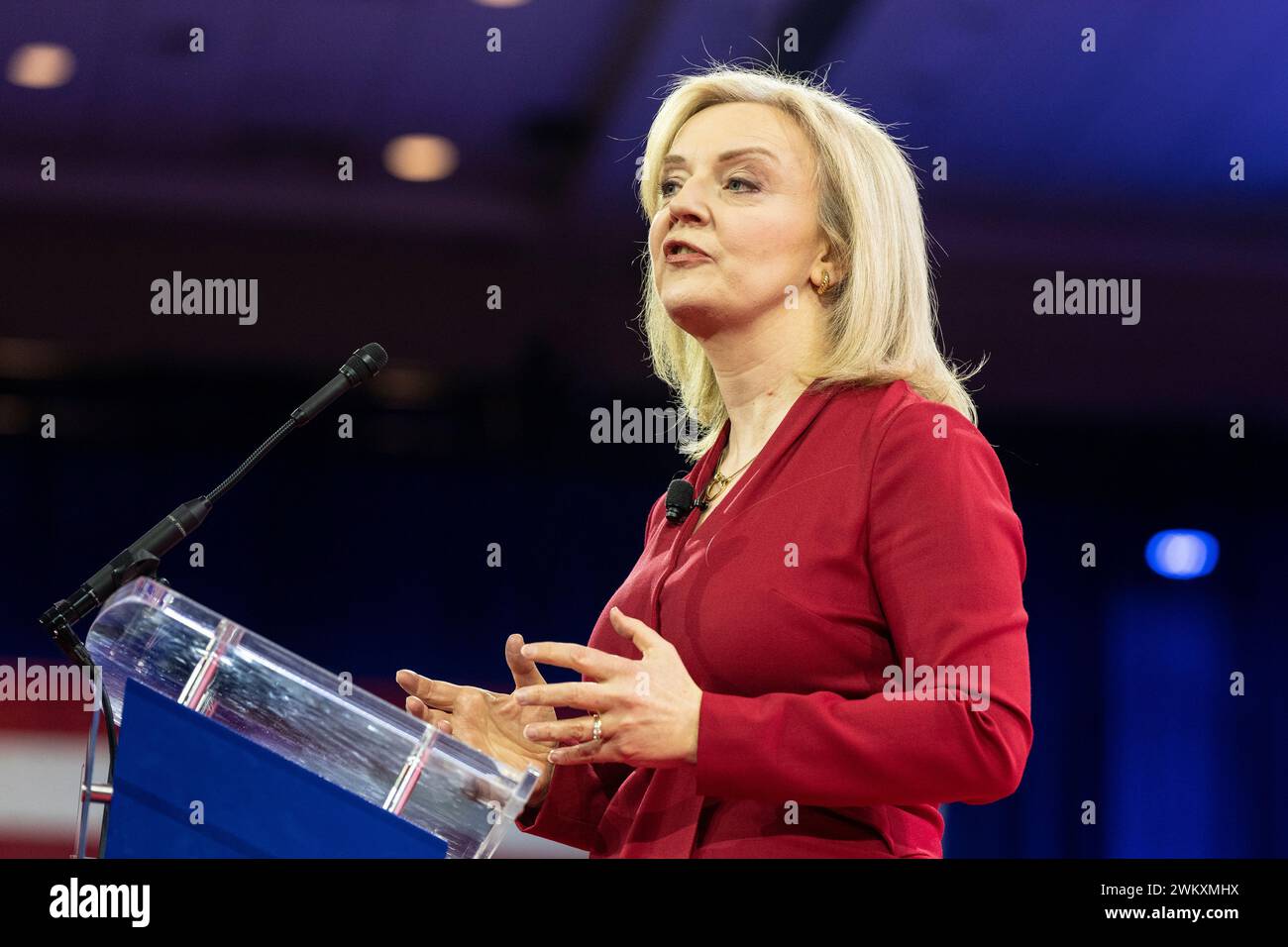 Liz Truss, Member of Parlament of United Kingdom speaks during CPAC ...
