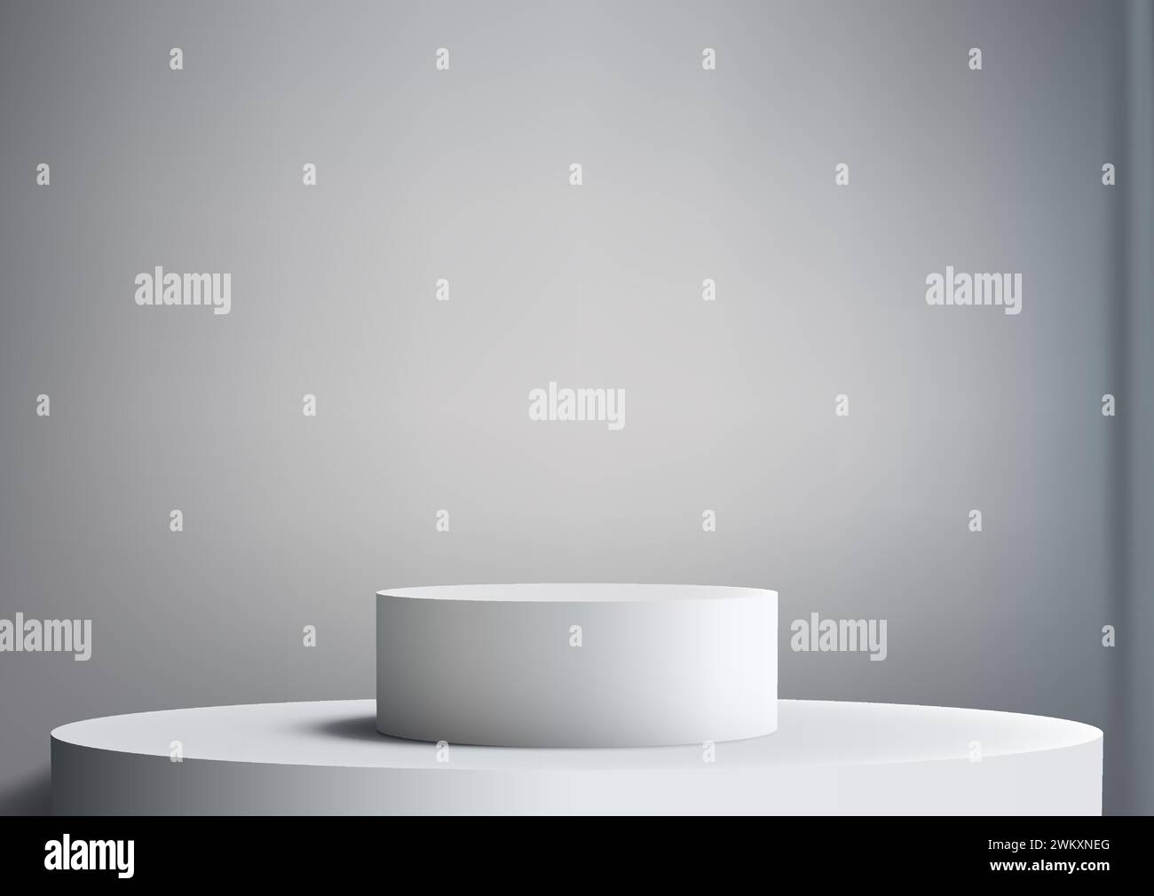 3D white podium on a gray background, Product display. Vector ...