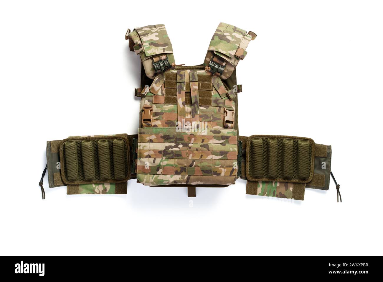 Camouflage bulletproof vest isolated on white background Stock Photo ...