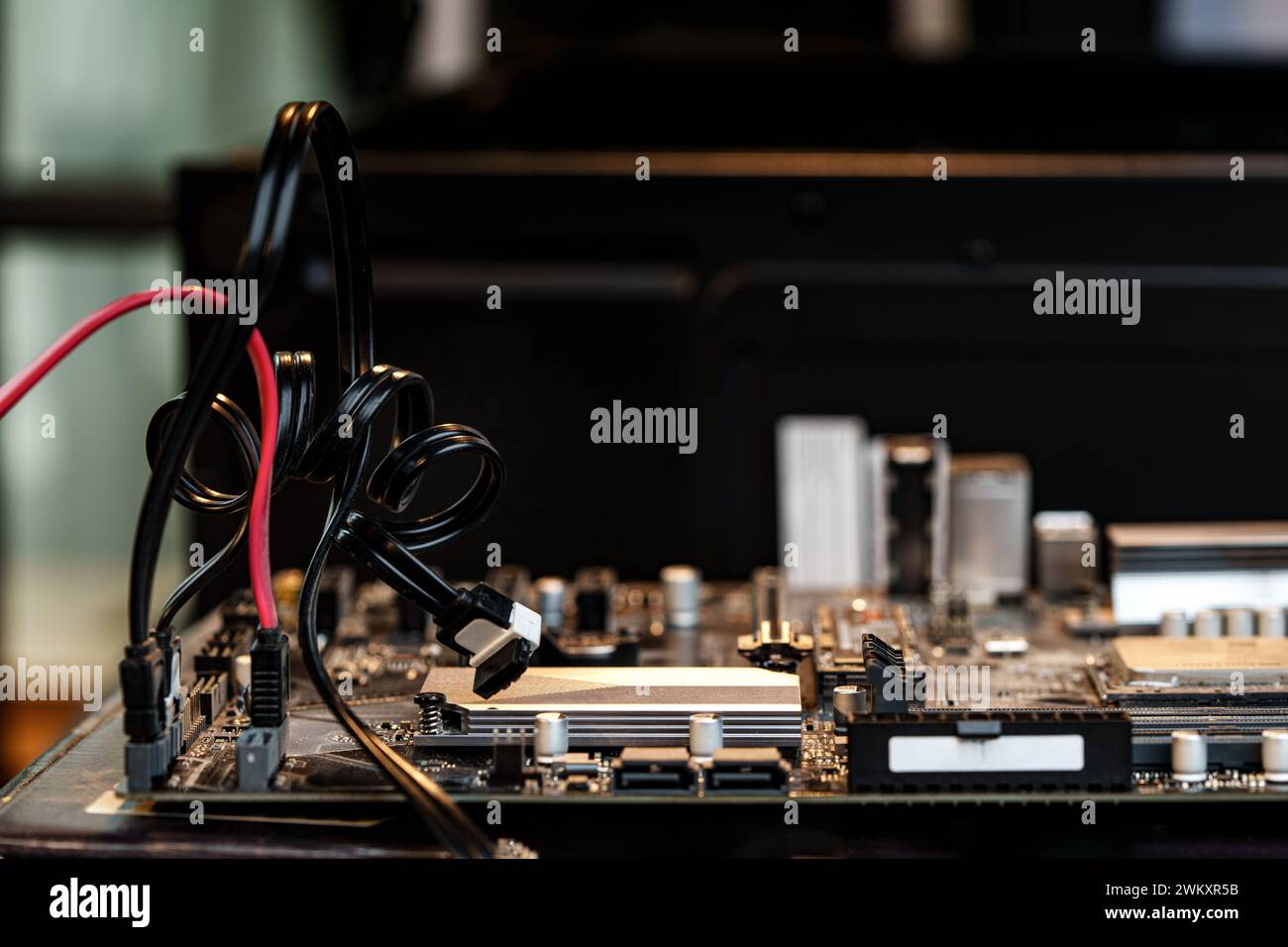 Computer parts of processing unit close up Stock Photo - Alamy