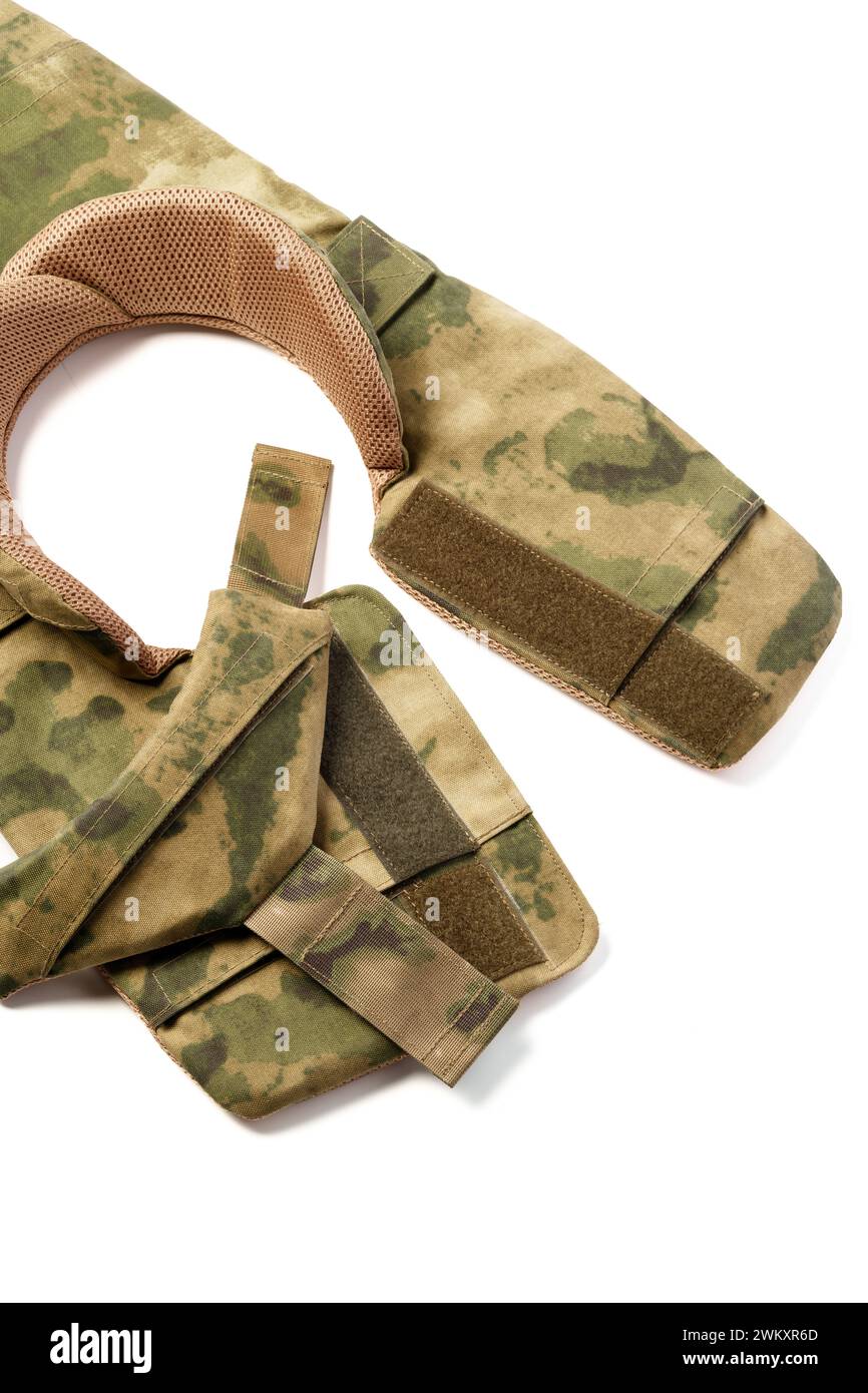 Tactical neck protection module isolated on white Stock Photo - Alamy