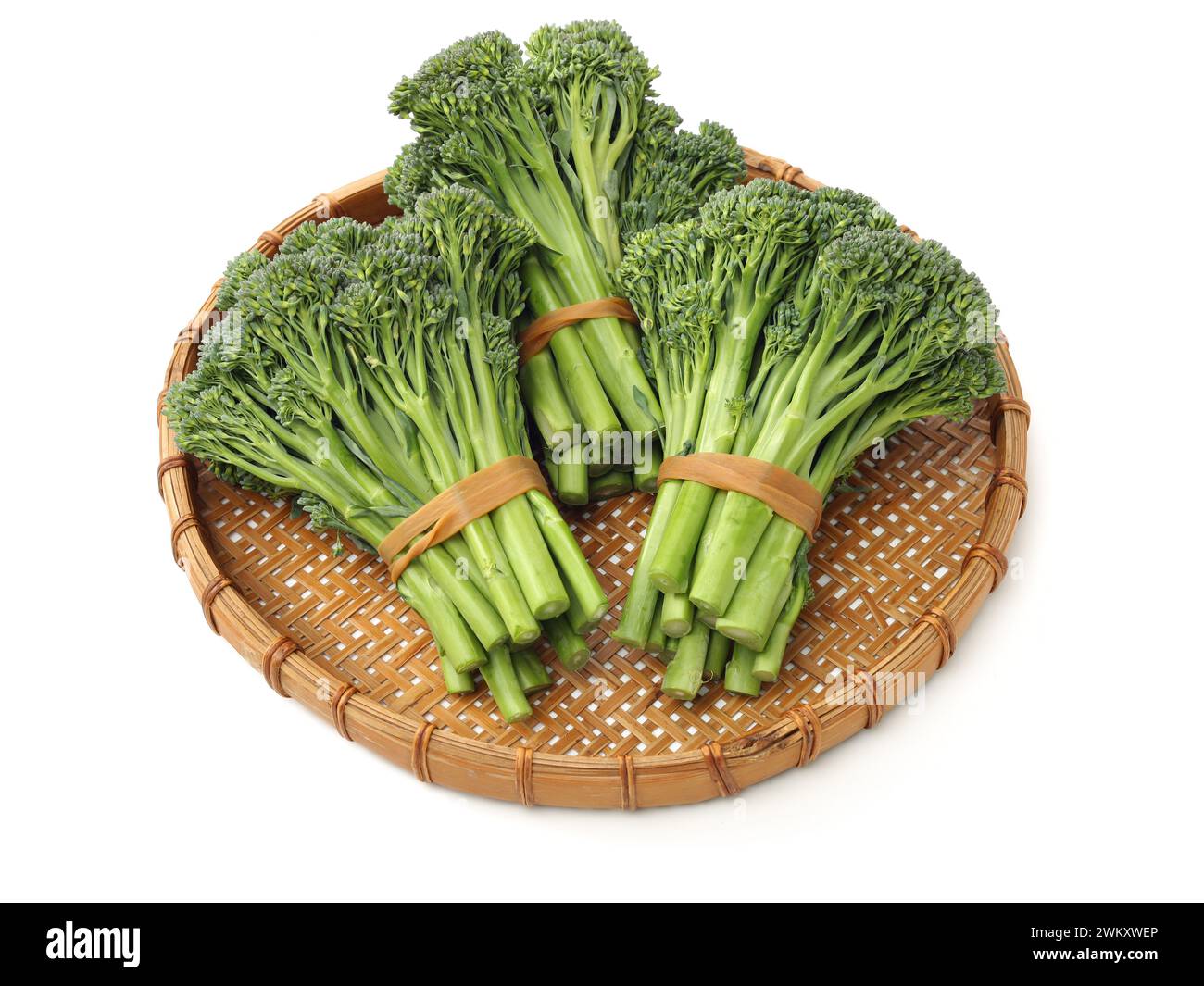 broccolini baby broccoli on white background Stock Photo - Alamy
